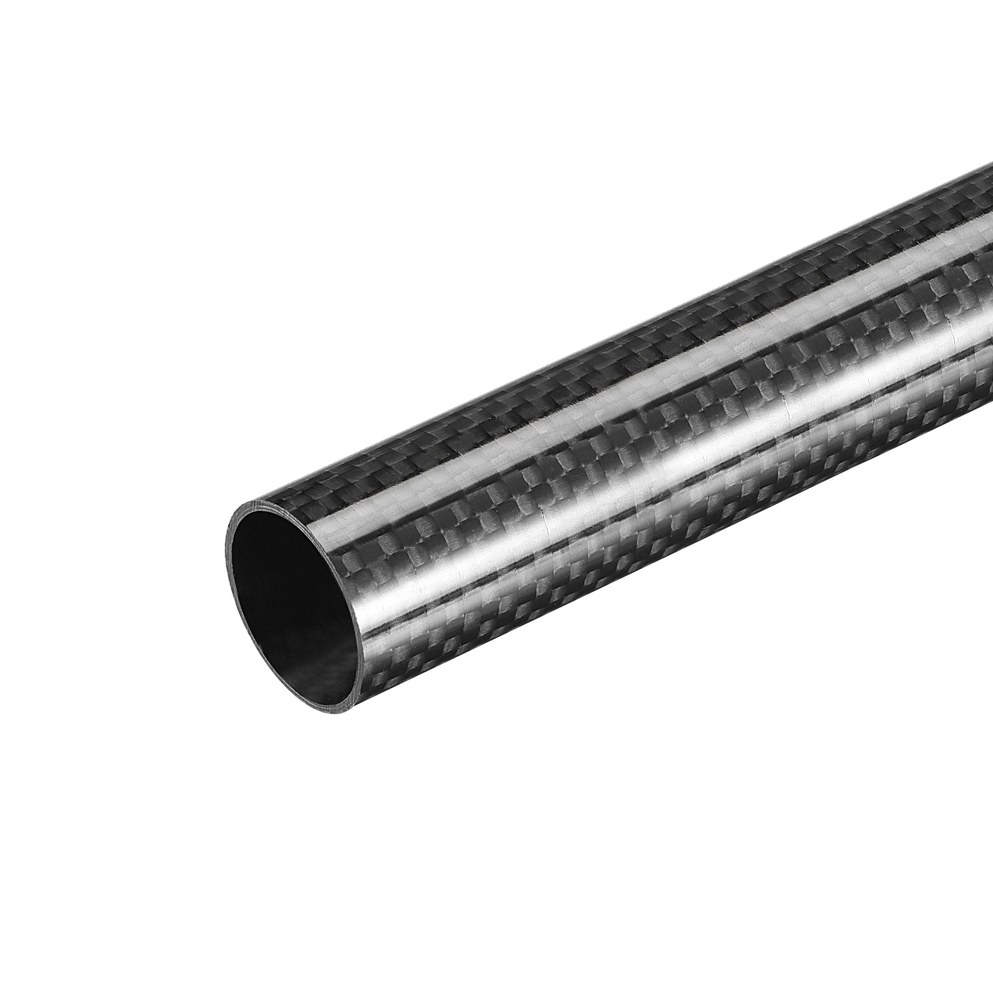 Uxcell Carbon Fiber Round Tube 20x18x500mm 3K Roll Wrapped Glossy for ...