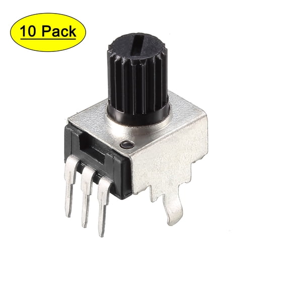 Uxcell Potentiometer 12mm 10K Ohm Variable Resistors Single Turn Rotary ...