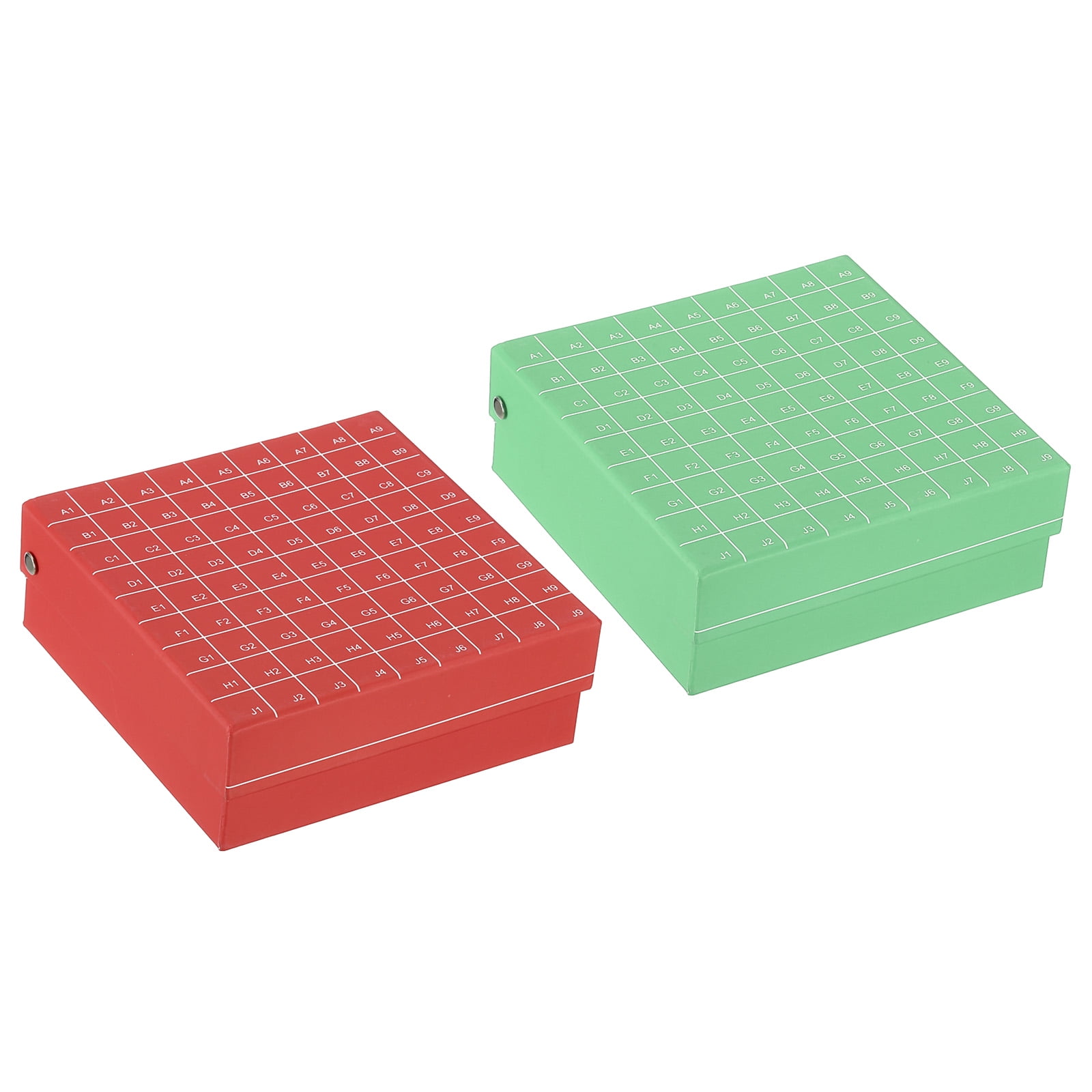 Uxcell Cardboard Freezer Box, 2Pcs 81 Places Tube Rack Plastic ...