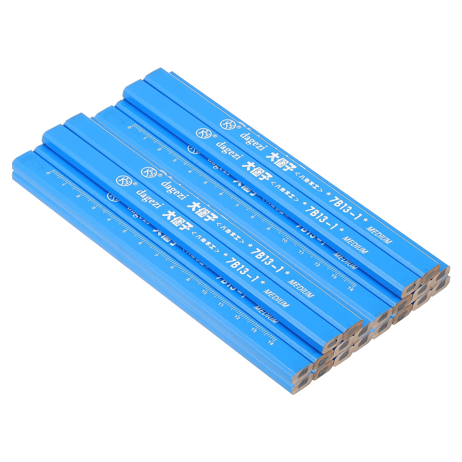 Uxcell Carpenter Pencils, 24 Pcs Black Ink Flat Octagonal Hard ...