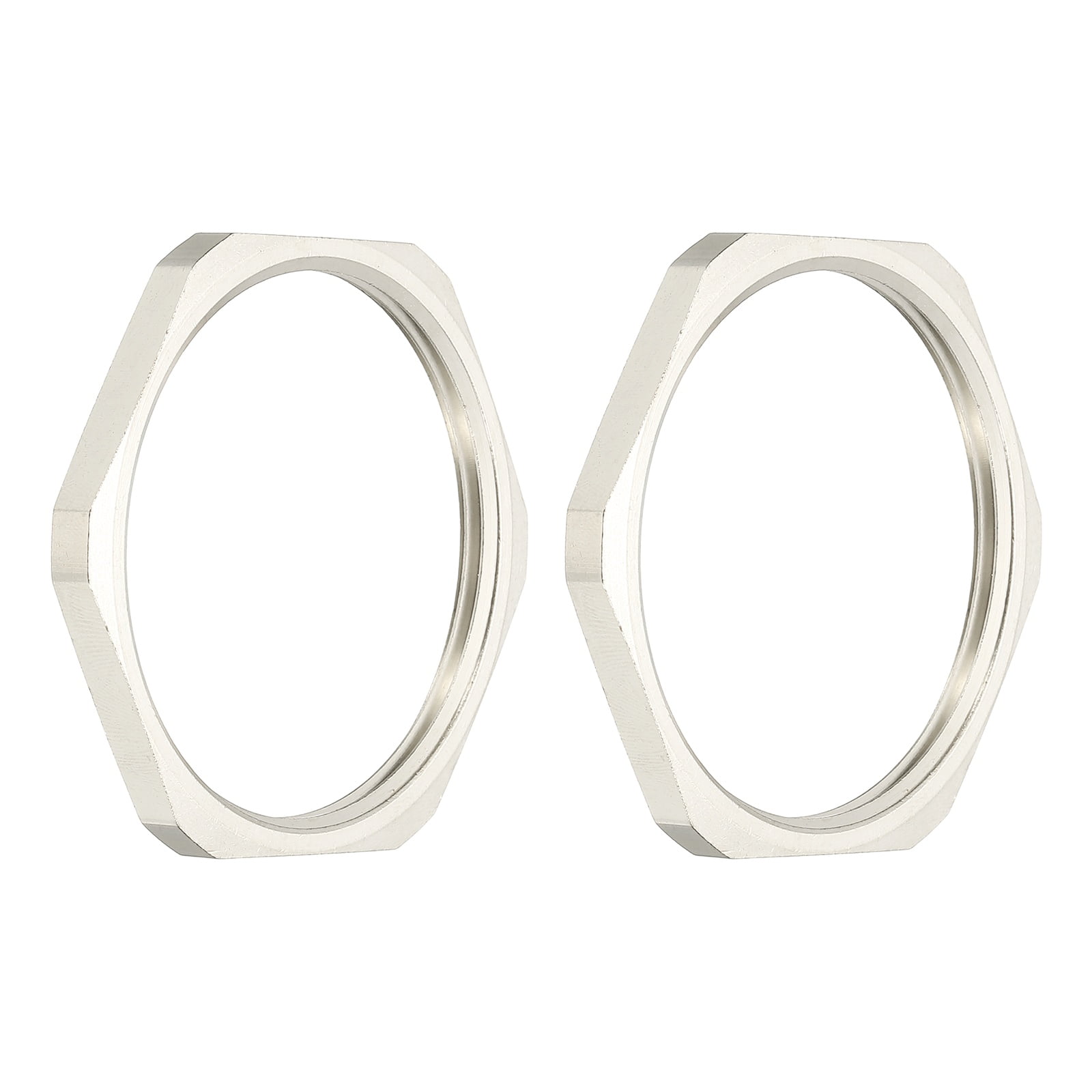 Uxcell Cast Pipe Fitting Hex Locknut, Nickel Plated Copper Female ...