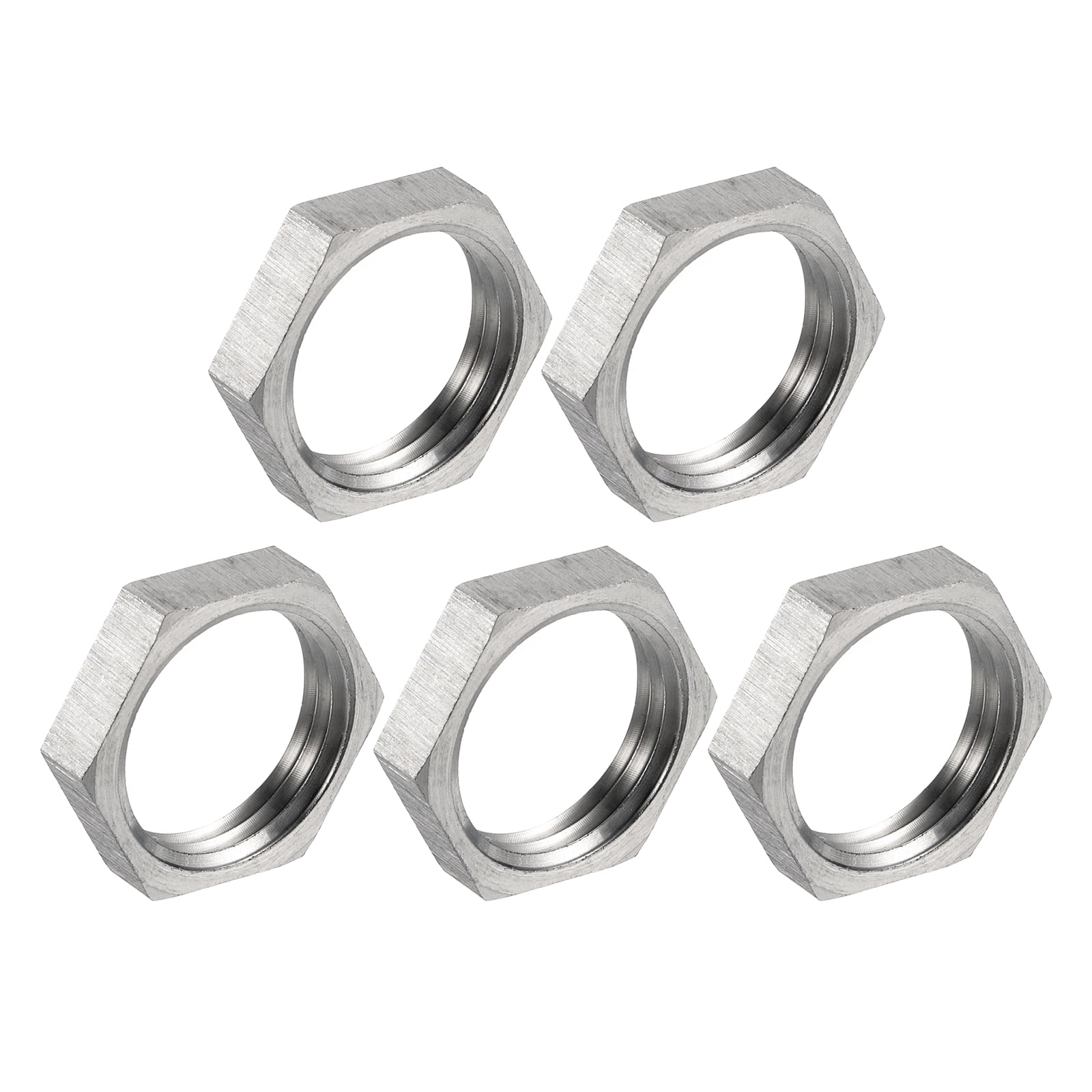 Uxcell Cast Pipe Fitting Hex Locknut, Stainless Steel Hex 1/2" 5 ...