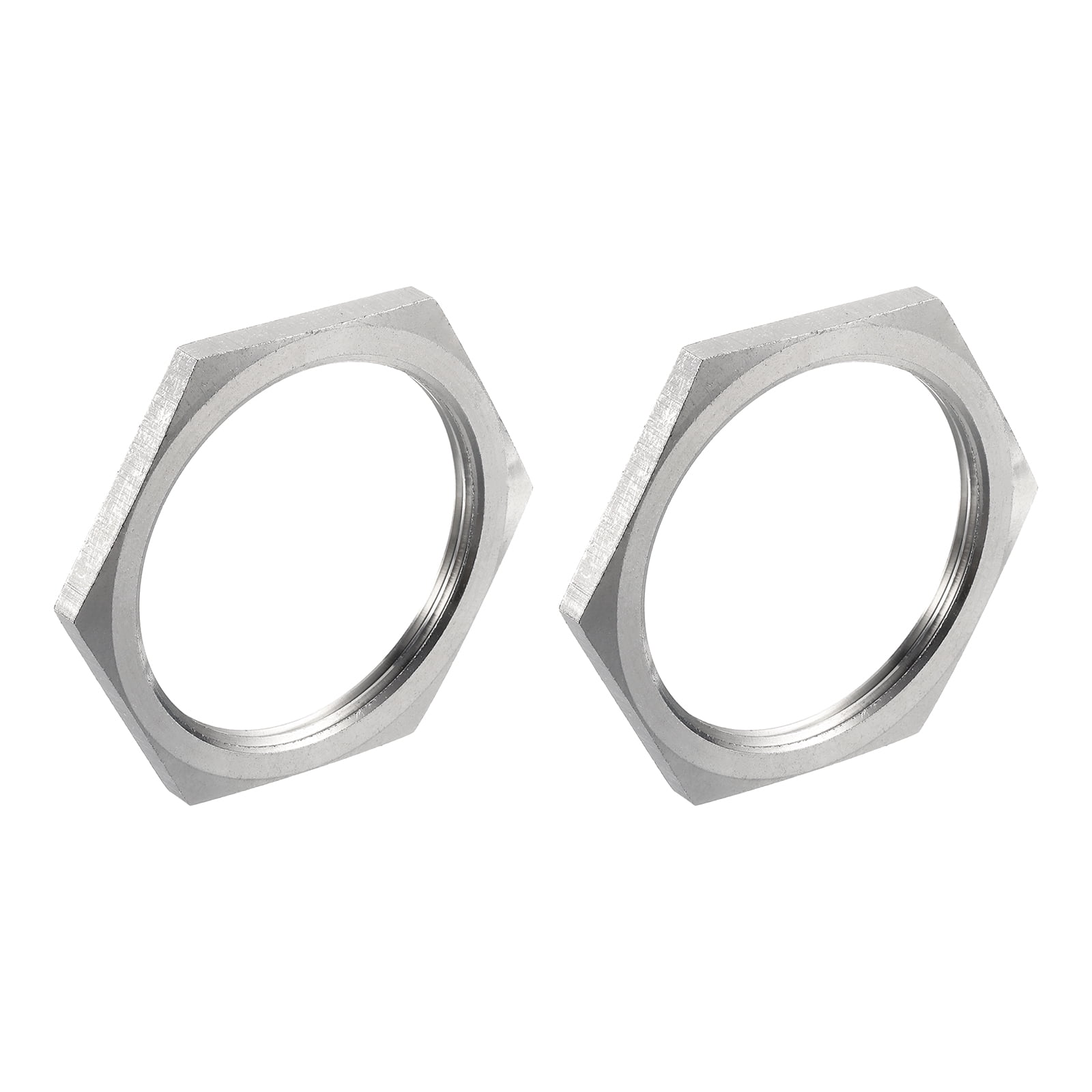 Uxcell Cast Pipe Fitting Hex Locknut, Stainless Steel Hex 1" 2 ...