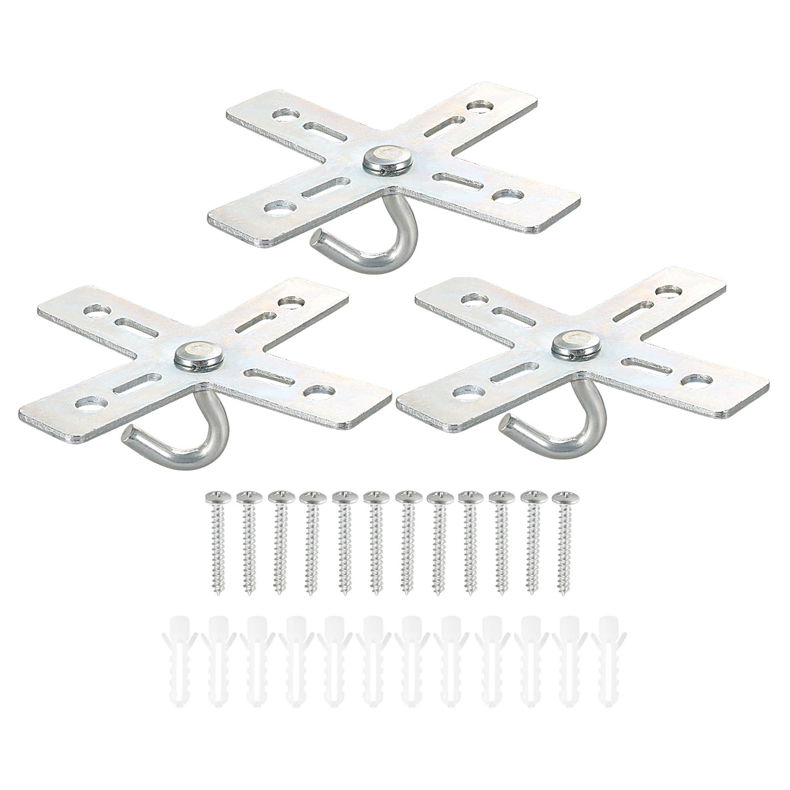 Uxcell Ceiling Hook Kit Cross Design Metal Hanging Plate Mount Hanger ...