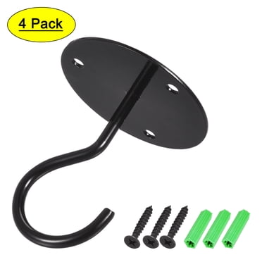 Uxcell Ceiling Hooks Wall Mounted 65mm Round Plate Iron White 3Pack ...
