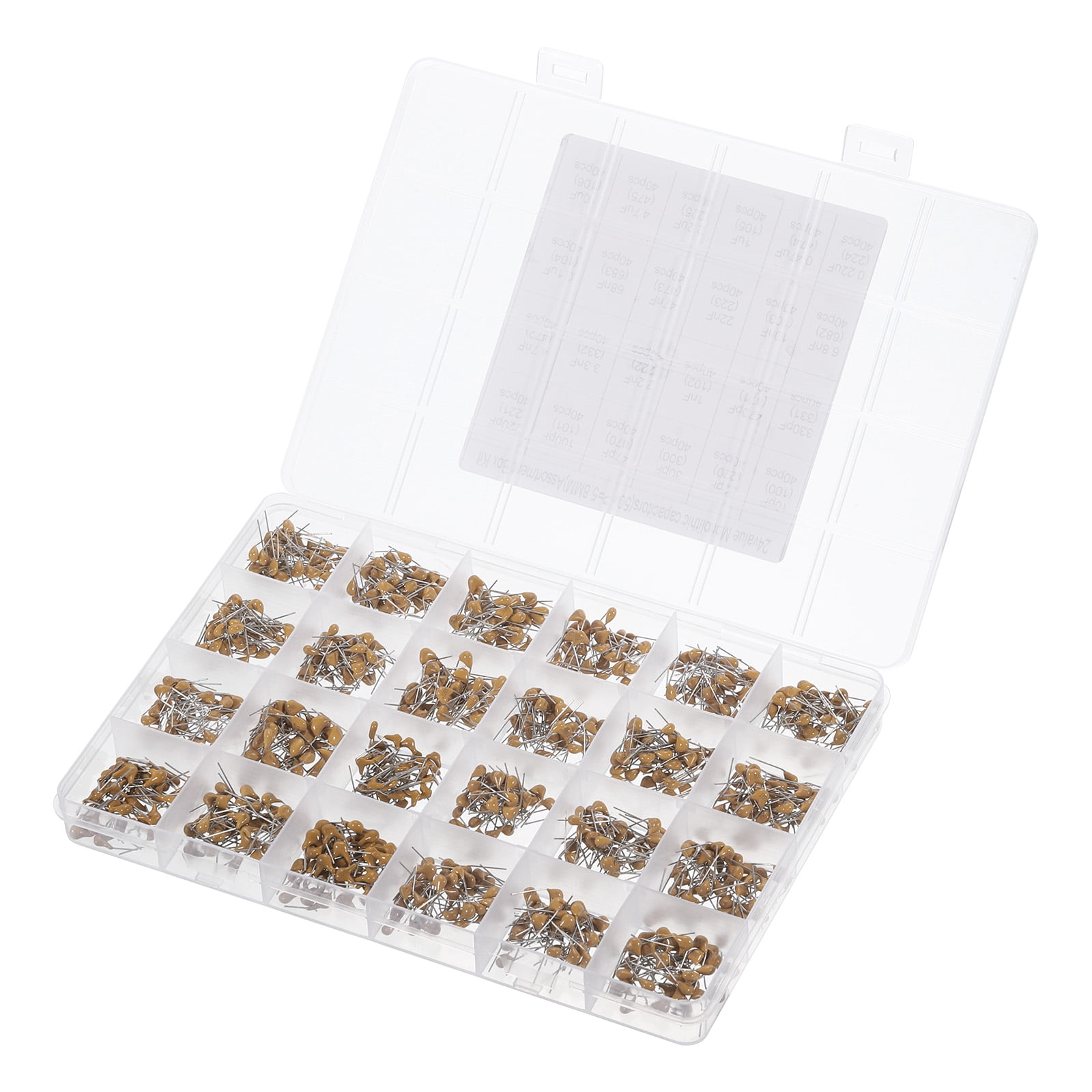 Uxcell Ceramic Capacitor Assorted Kit 10pf to 10uf106 24 Types in a Box ...