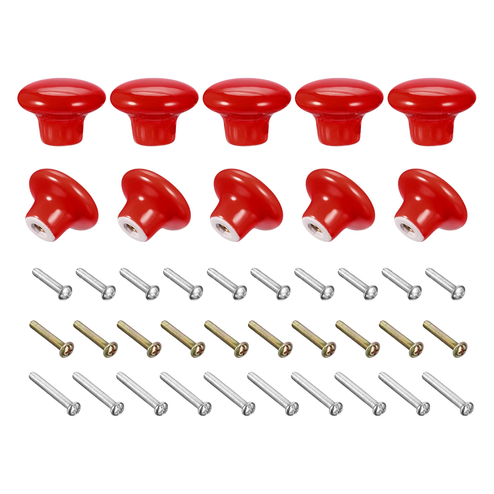 Uxcell Ceramic Drawer Knobs 10pcs, Vintage Dressers Mushroom Shape Pulls 1.1"x1.5" for Dresser ...