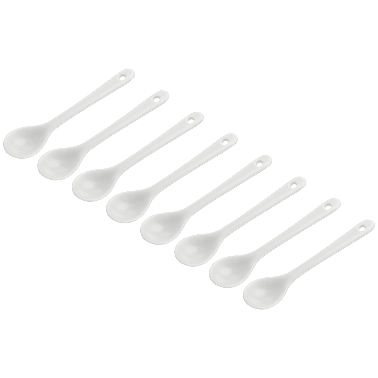 Uxcell Ceramic Spoons 3.8" White Spoon Stirring Spoons for Home Kitchen ...