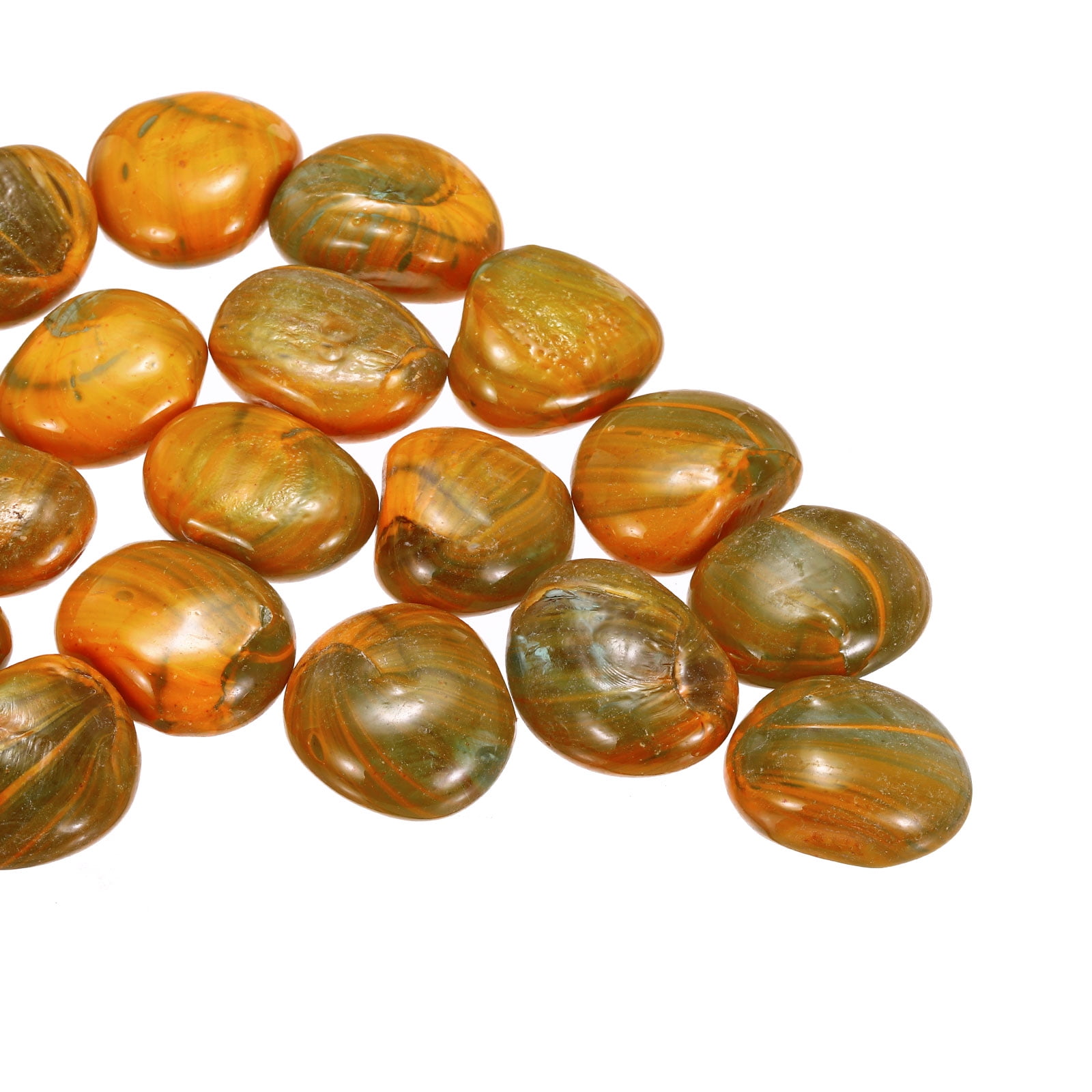 Uxcell Ceramics Beads, Flat Ceramics Orange Iridescent 1.1lbs (1.18-1. ...