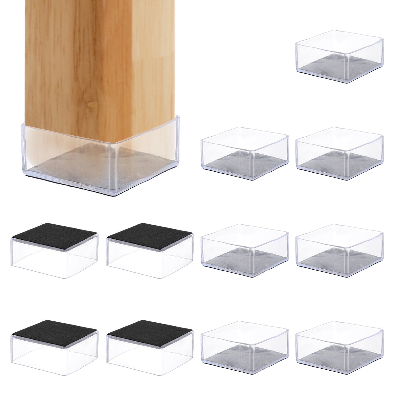 Uxcell Chair Leg Floor Protector, 12 Pcs Square Fit 3.15" Furniture Leg ...