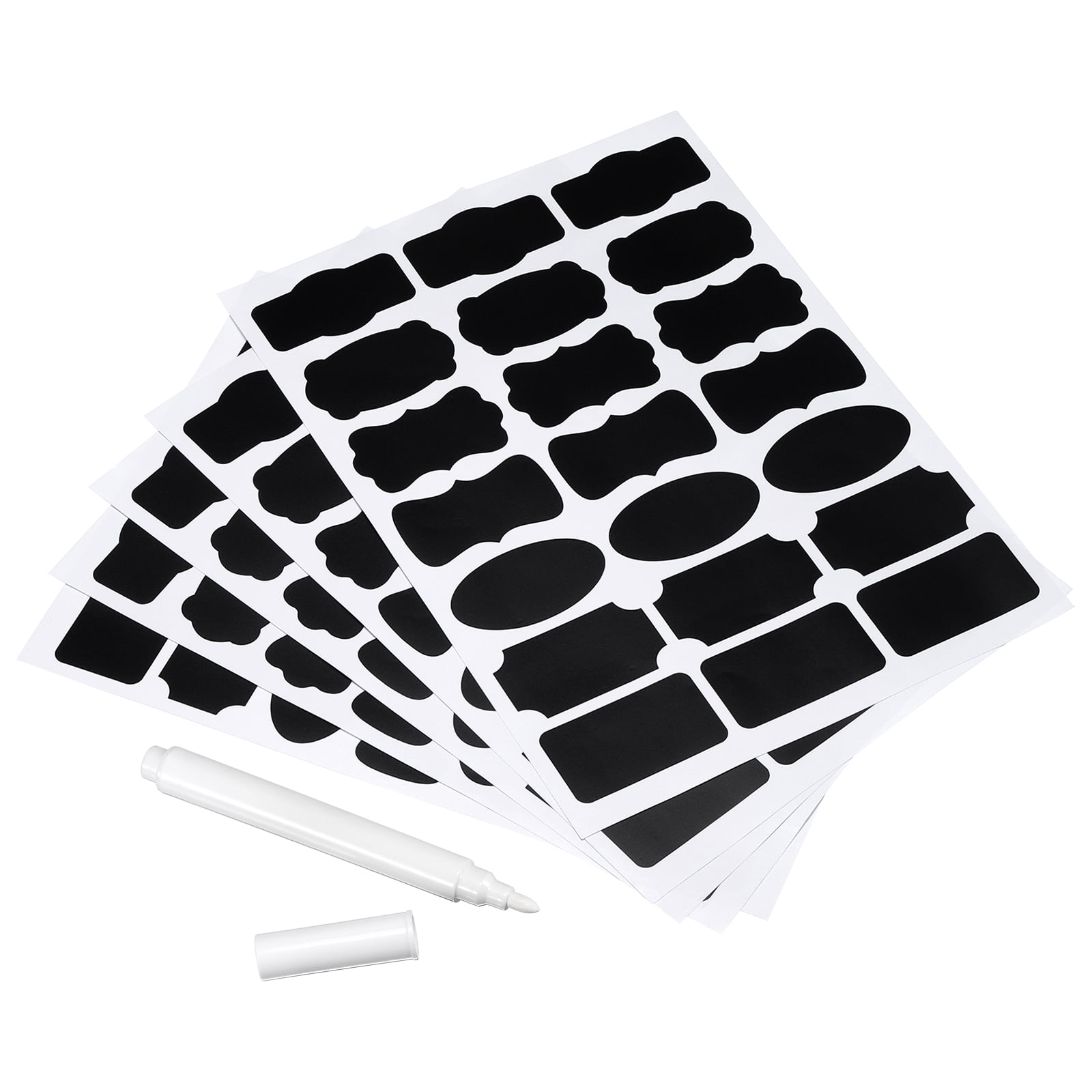 Uxcell Chalkboard Labels Blackboard Stickers 65x36mm Reusable with ...