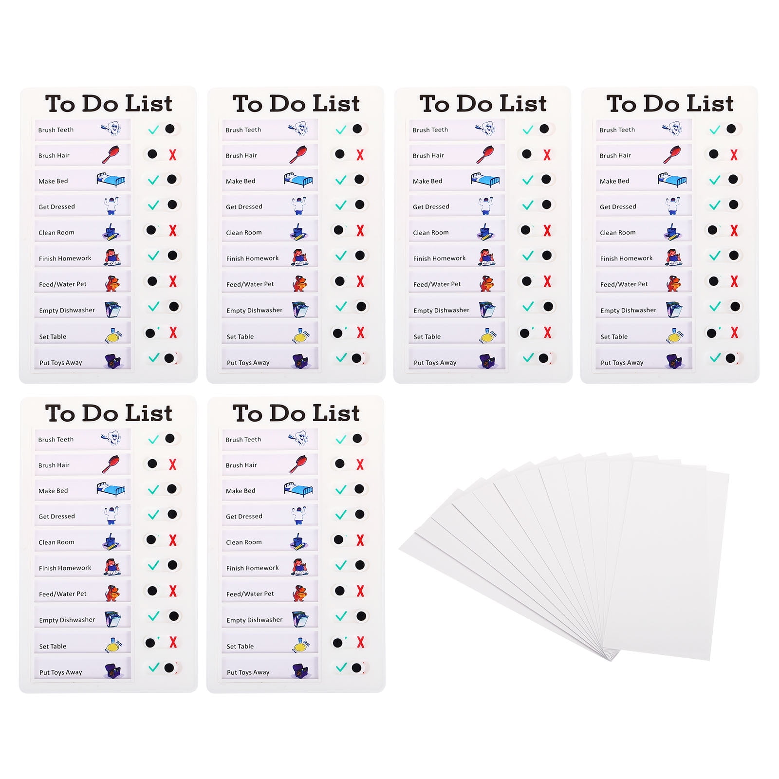Uxcell Checklist Board Set, 6 Pcs Plastic Memo Chore Chart Task ...