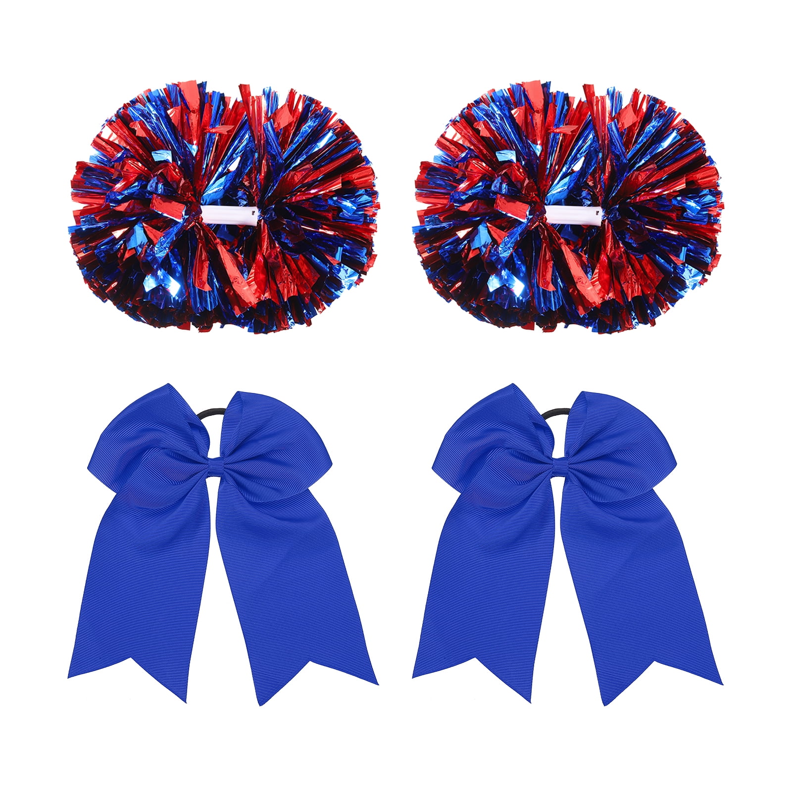 Uxcell Cheerleading Pom Poms, with Baton Handle and 2Pcs Blue Large ...