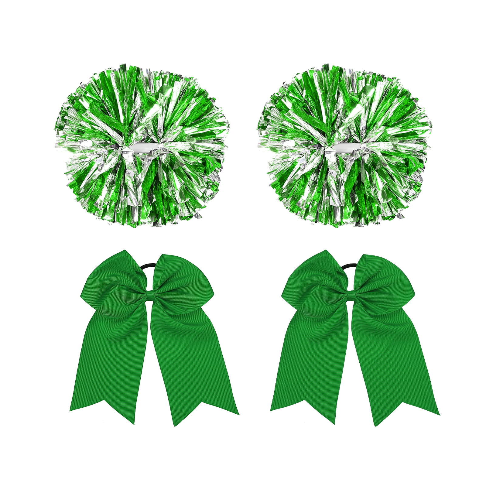 Uxcell Cheerleading Pom Poms, with Baton Handle and 2Pcs Green Large ...