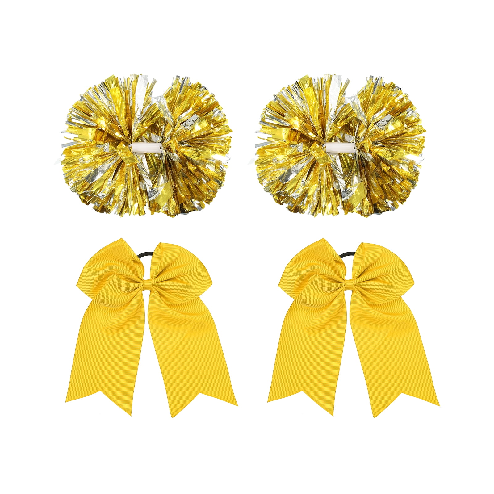 Uxcell Cheerleading Pom Poms, with Baton Handle and 2Pcs Yellow Large ...