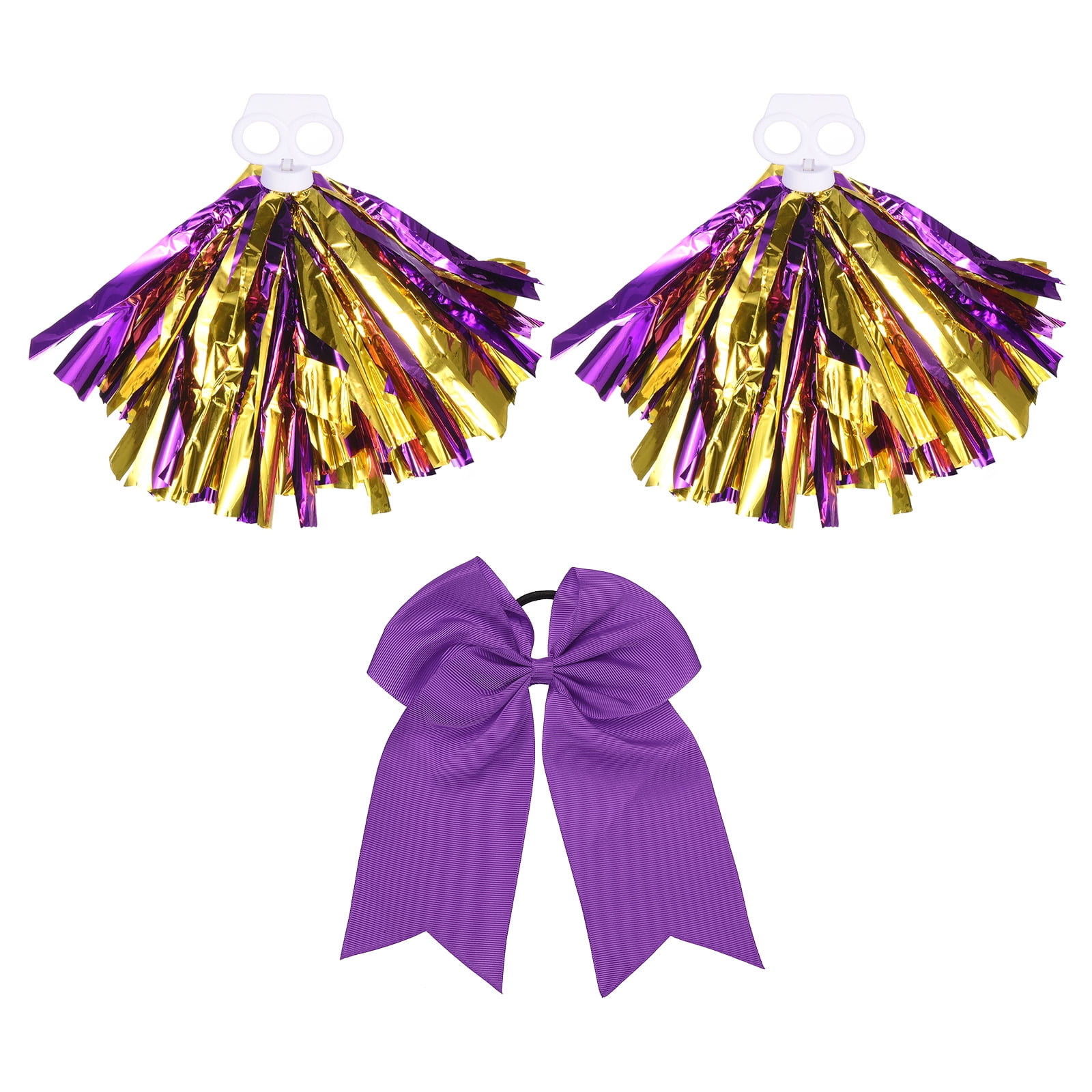 Uxcell Cheerleading Pom Poms, with Finger Holes and Purple Large ...