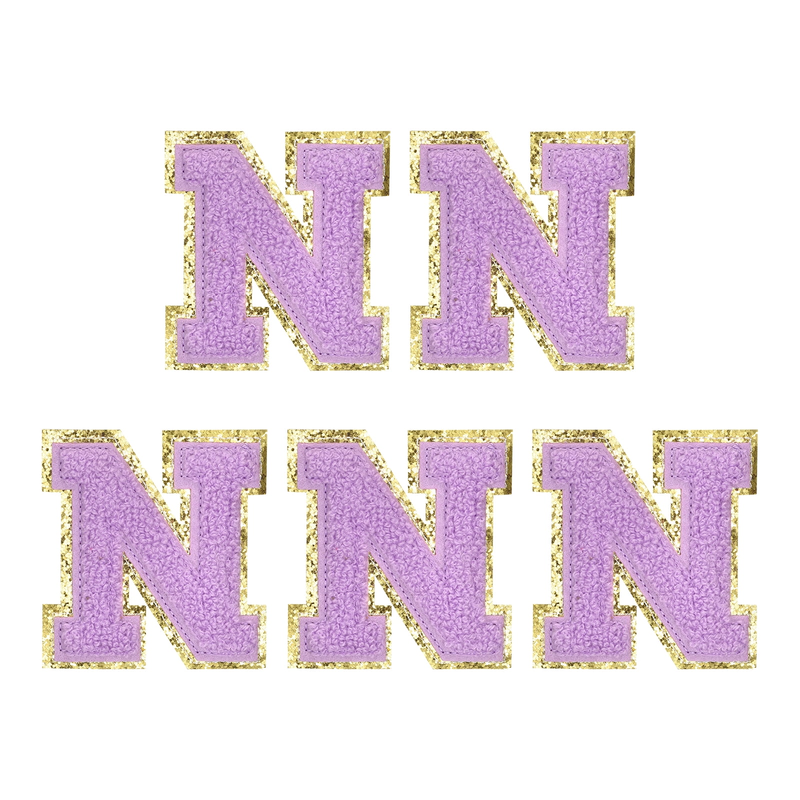 Uxcell Chenille Letter N Embroidered Patches 2.2" Self Adhesive Letter ...