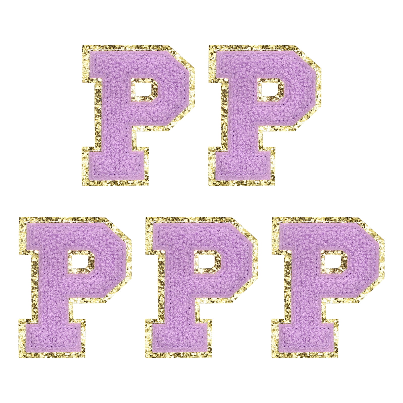 Uxcell Chenille Letter P Embroidered Patches 2.2" Self Adhesive Letter ...