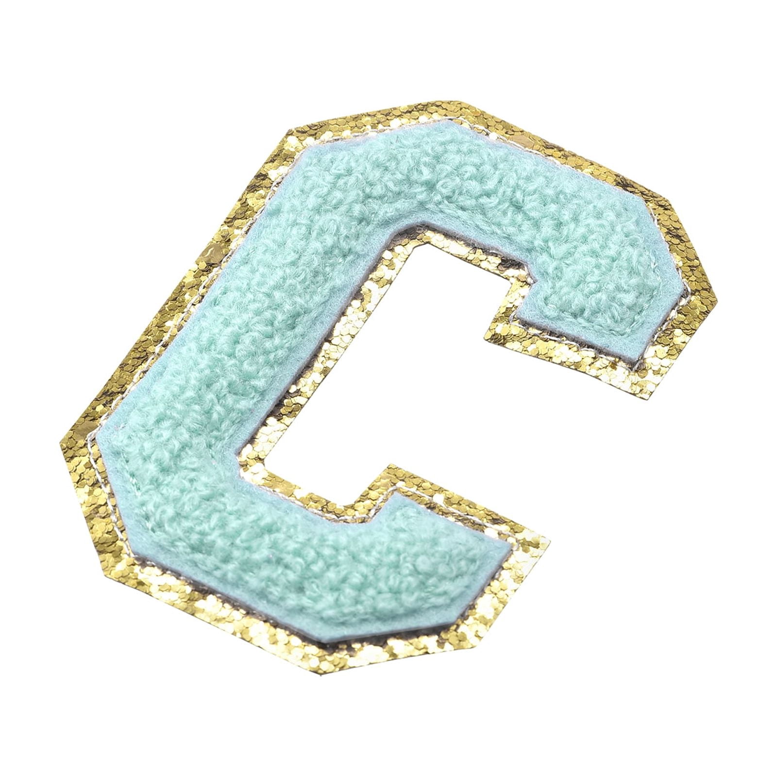 Uxcell Chenille Letter Patches Iron on Letter Patches Blue Alphabet C ...