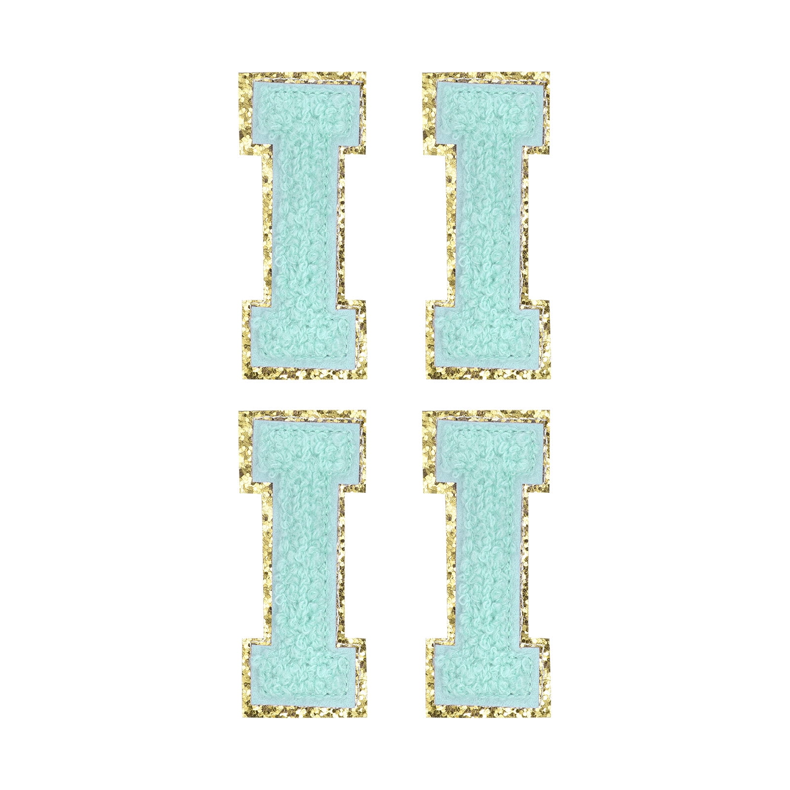 Uxcell Chenille Letter Patches Iron on Letter Patches Blue Alphabet I ...