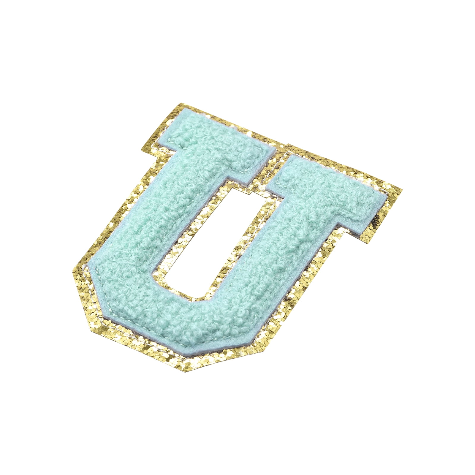 Uxcell Chenille Letter Patches Iron on Letter Patches Blue Alphabet U ...