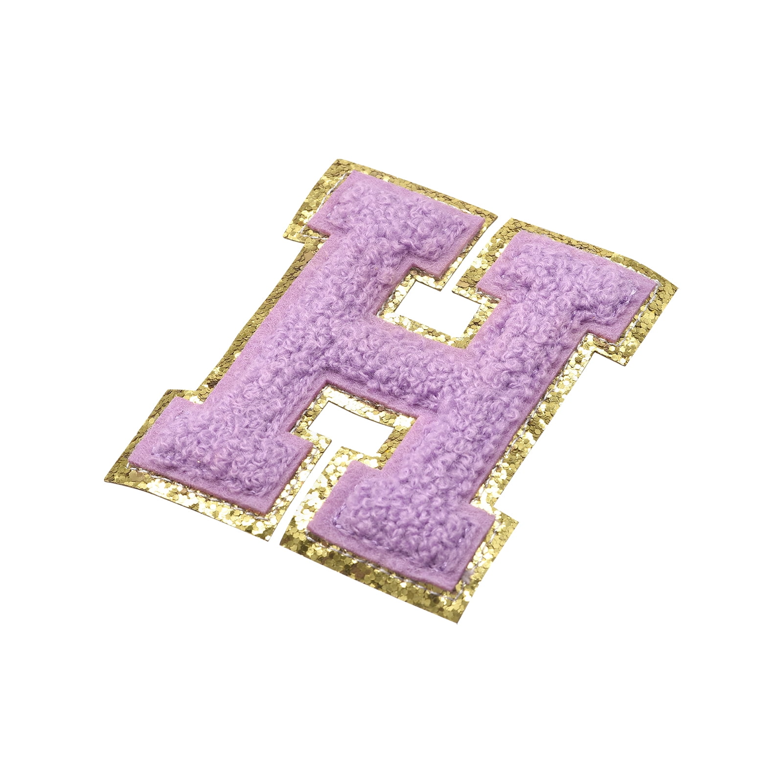 Uxcell Chenille Letter Patches Iron on Letter Patches Purple Alphabet H ...