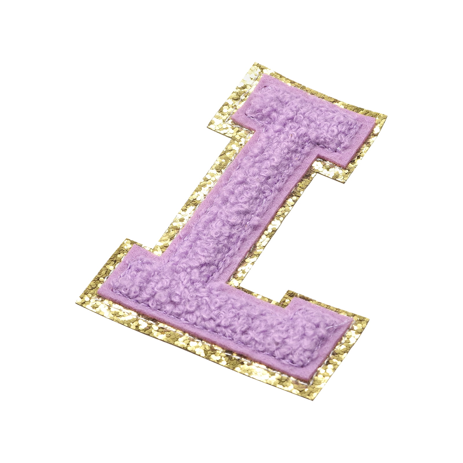 Uxcell Chenille Letter Patches Iron on Letter Patches Purple Alphabet L ...