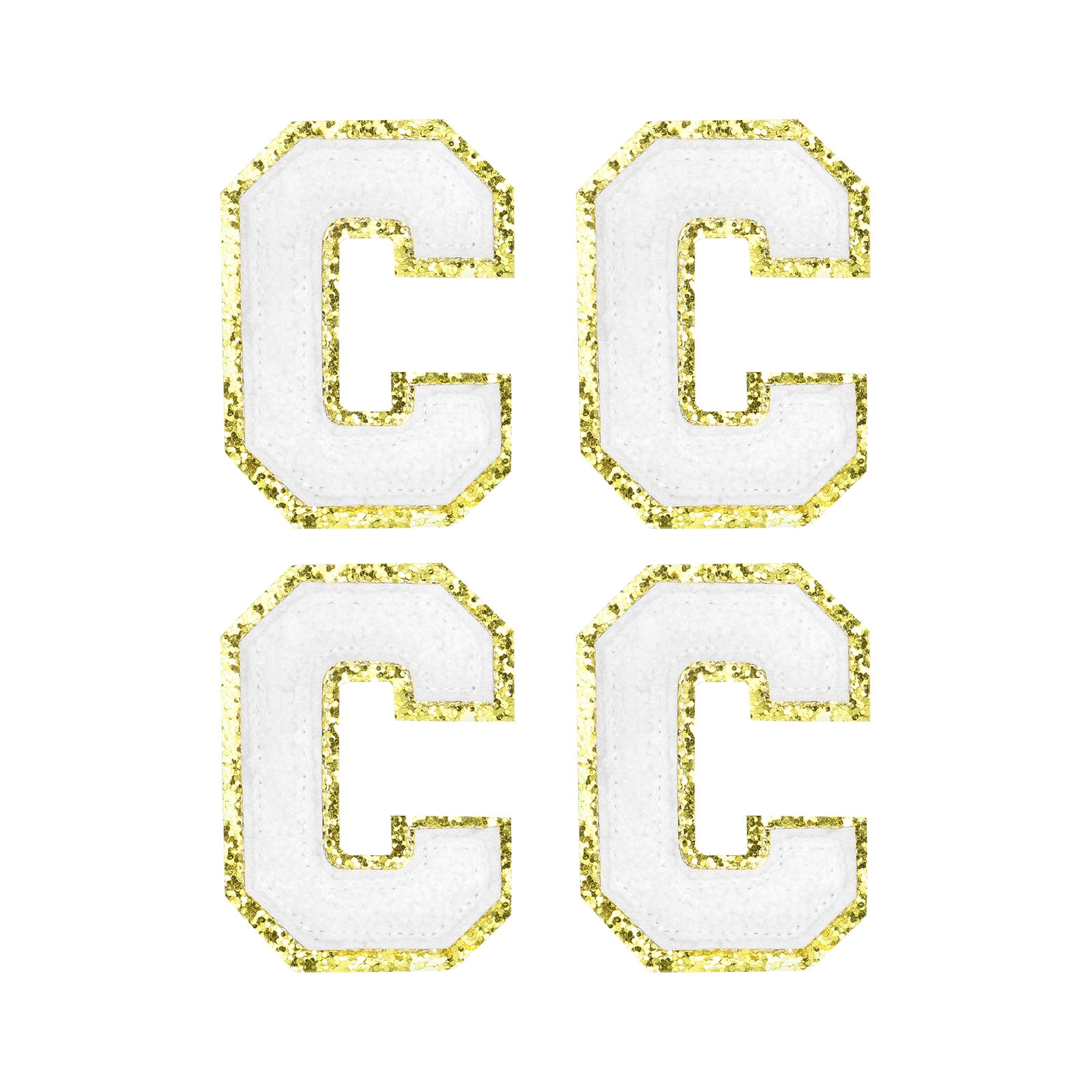 Uxcell Chenille Letter Patches Iron on Letter Patches White Alphabet C ...