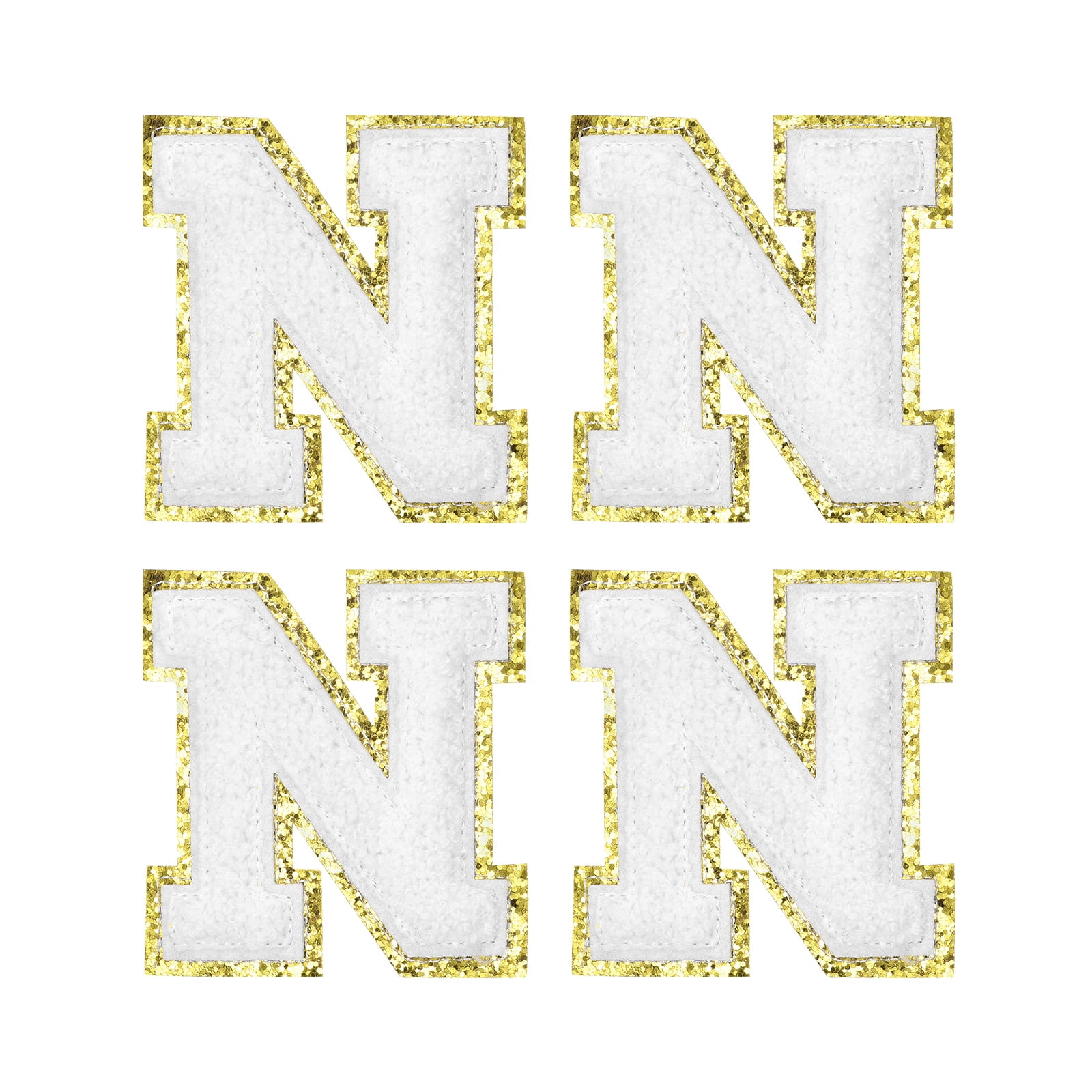 Uxcell Chenille Letter Patches Iron on Letter Patches White Alphabet N ...