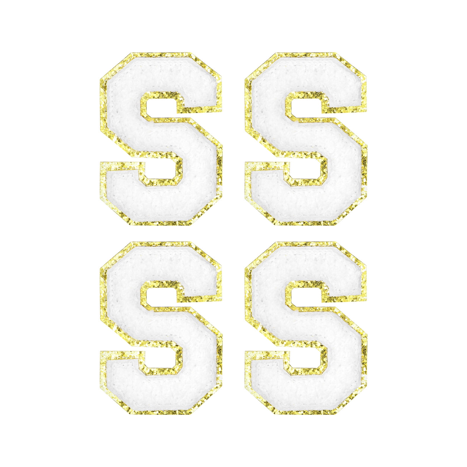 Uxcell Chenille Letter Patches Iron on Letter Patches White Alphabet S ...