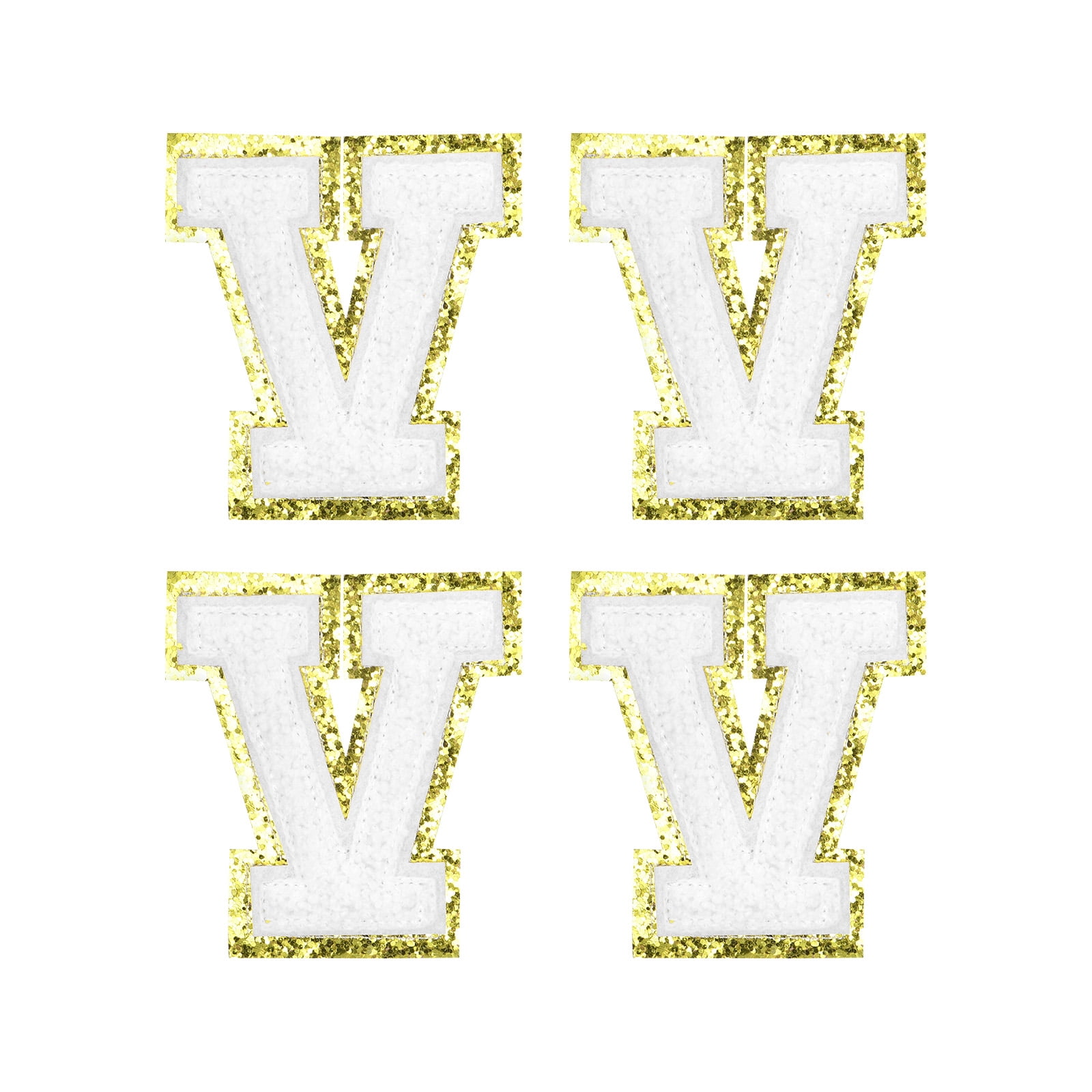 Uxcell Chenille Letter Patches Iron on Letter Patches White Alphabet V ...