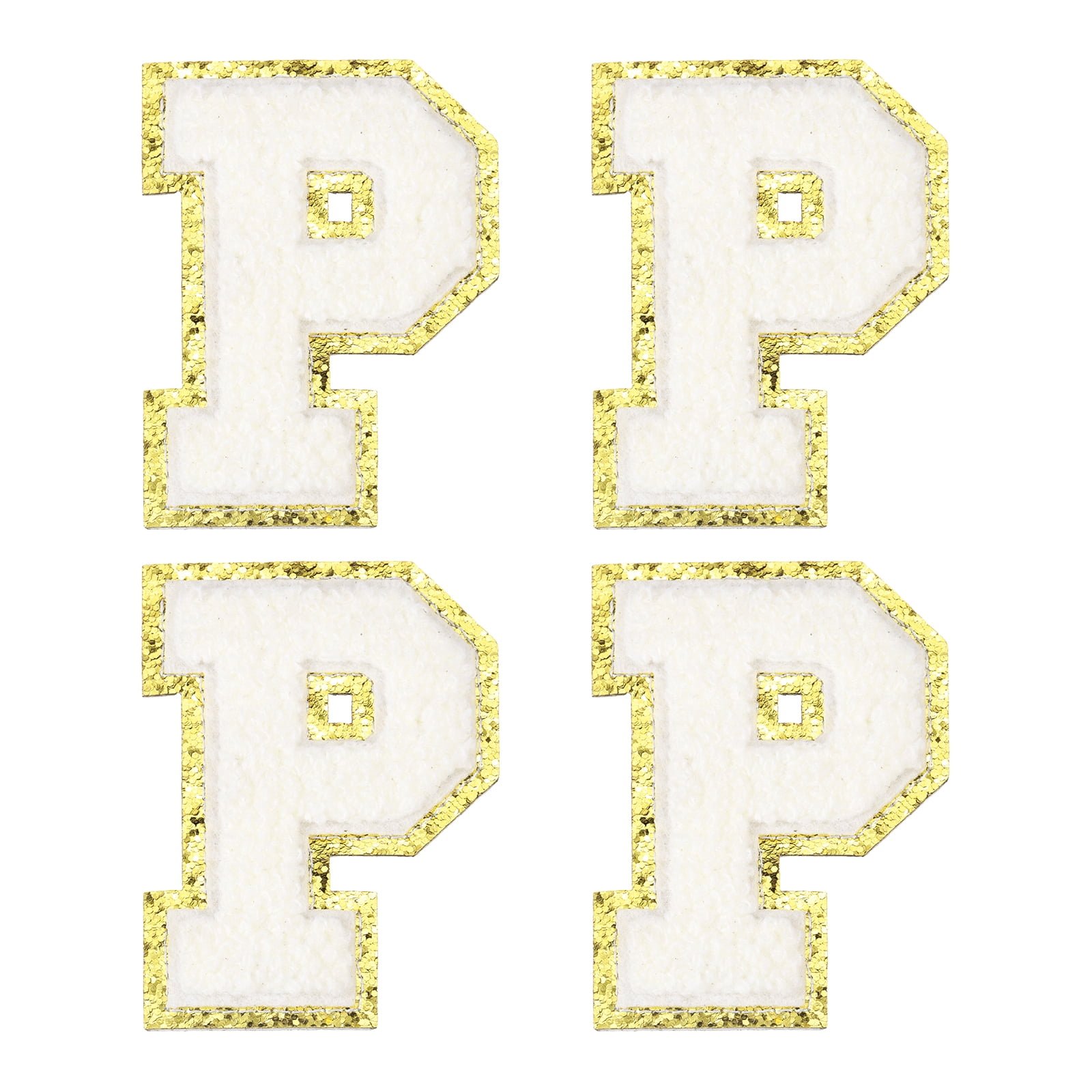Uxcell Chenille Letter Patches Self Adhesive 3.1" Alphabet P Stick on ...