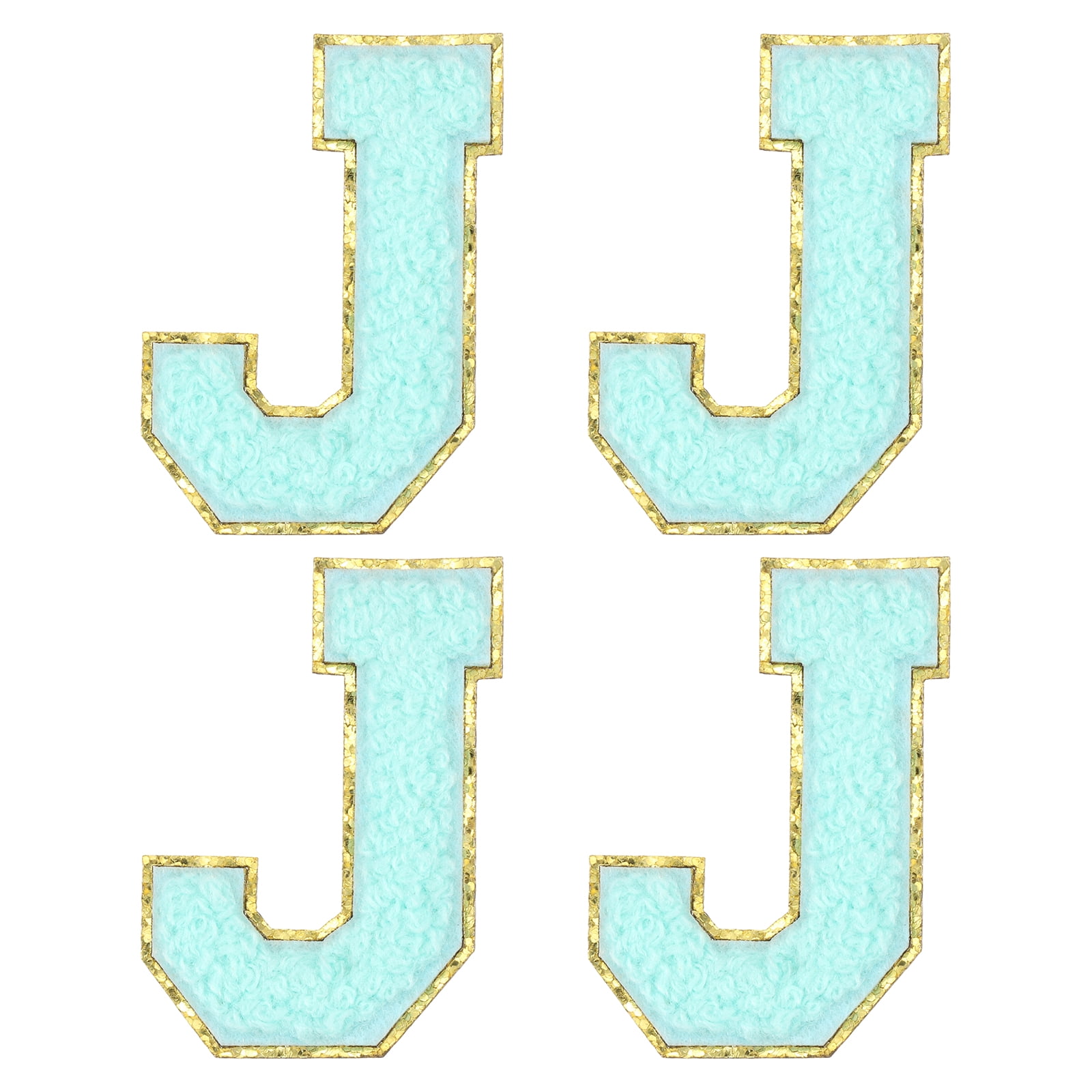 Uxcell Chenille Letter Patches Self Adhesive Alphabet J Stick on ...