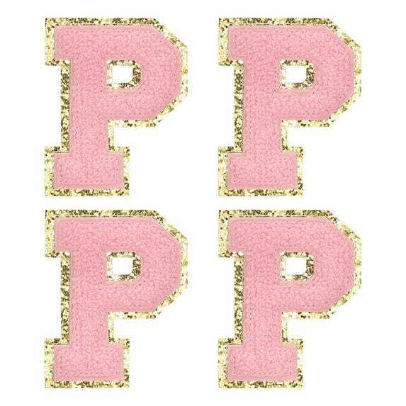 Uxcell Chenille Letter Patches Self Adhesive Alphabet P Stick on ...