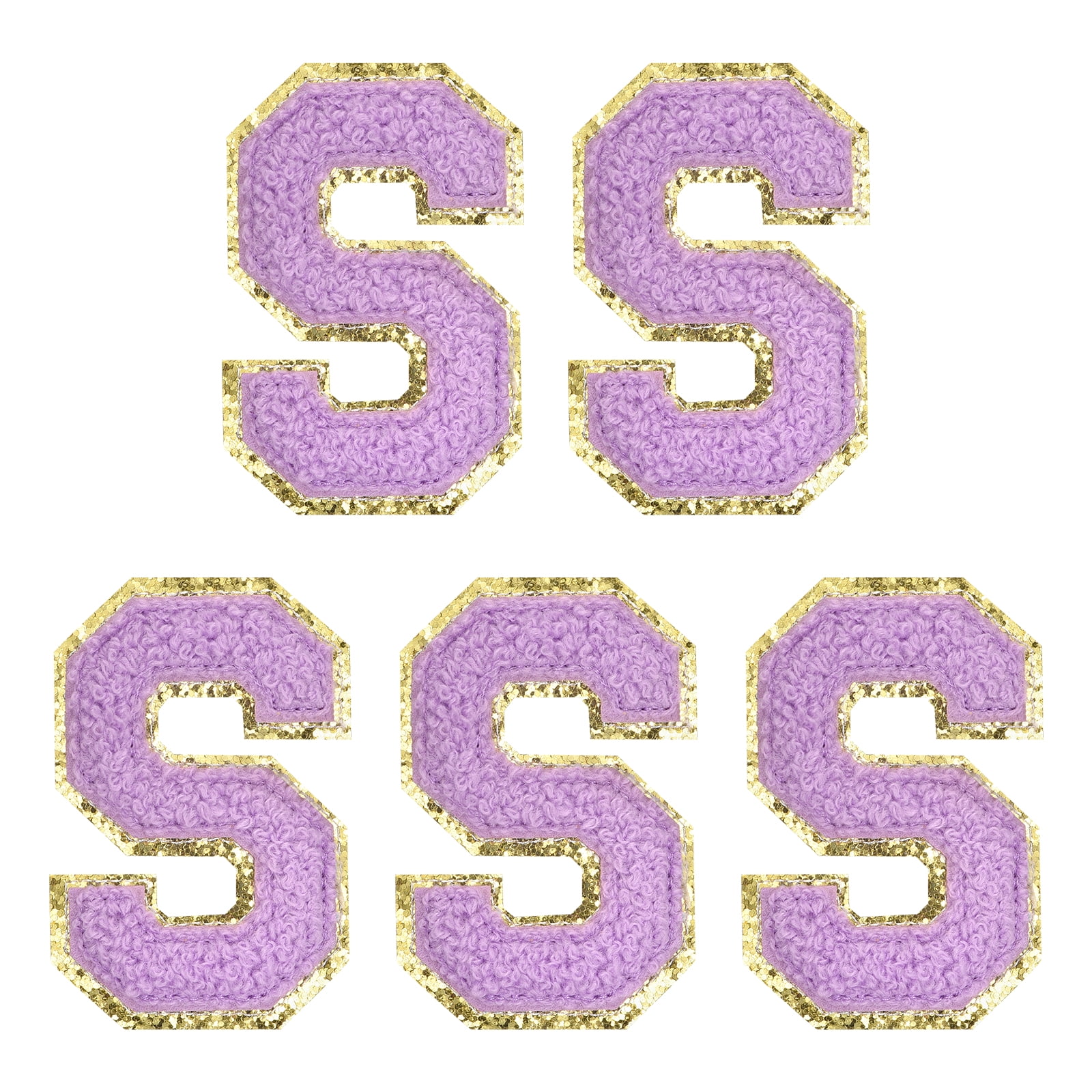 Uxcell Chenille Letter S Embroidered Patches 2.2" Self Adhesive Letter ...