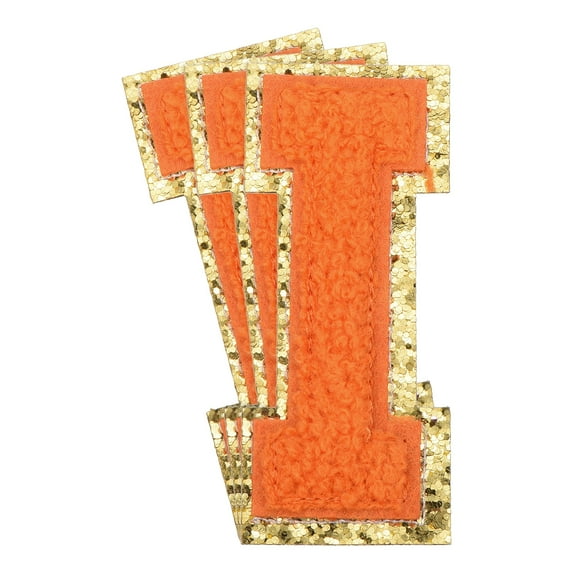Uxcell Chenille Letter x Patches Large Size 3.15"x1.38" 3PCS(Orange ...