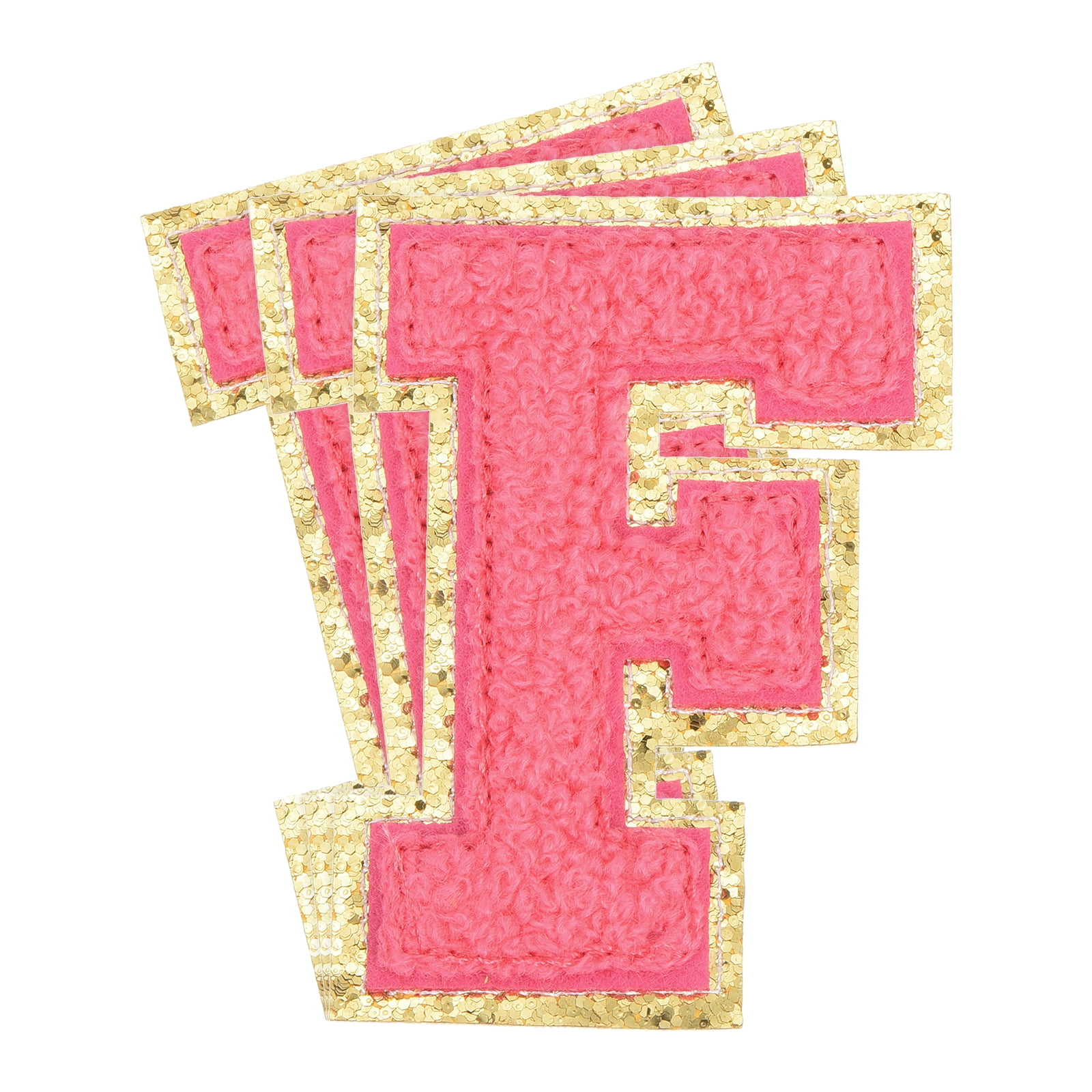 Uxcell Chenille Letter x Patches Large Size 3.15"x2.17" 3PCS(Hot Pink ...