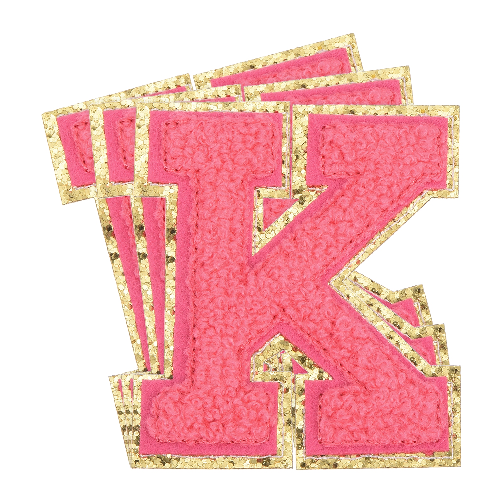 Uxcell Chenille Letter x Patches Large Size 3.15"x2.68" 3PCS(Hot Pink ...