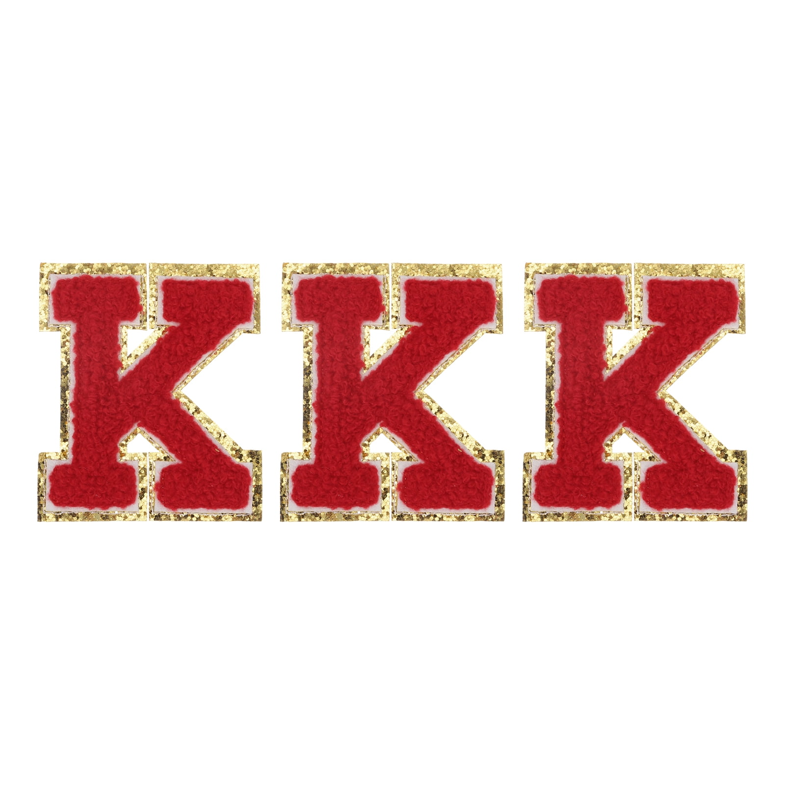 Uxcell Chenille Letters K Patches Large Size 3.23"x2.76" 3PCS(Red ...