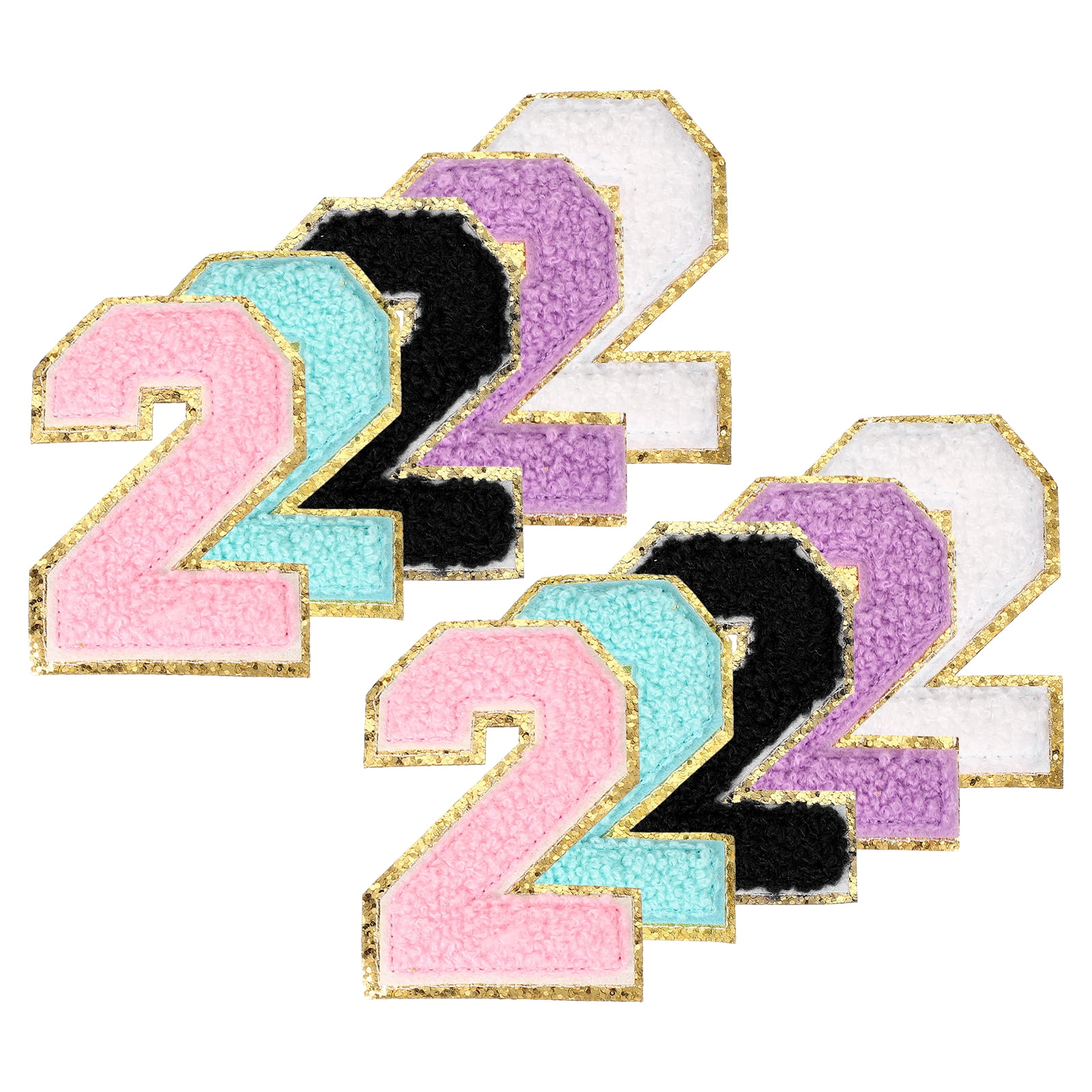 Uxcell Chenille Number Patches, 10 Pcs Iron on Number Patch, Number 2 ...