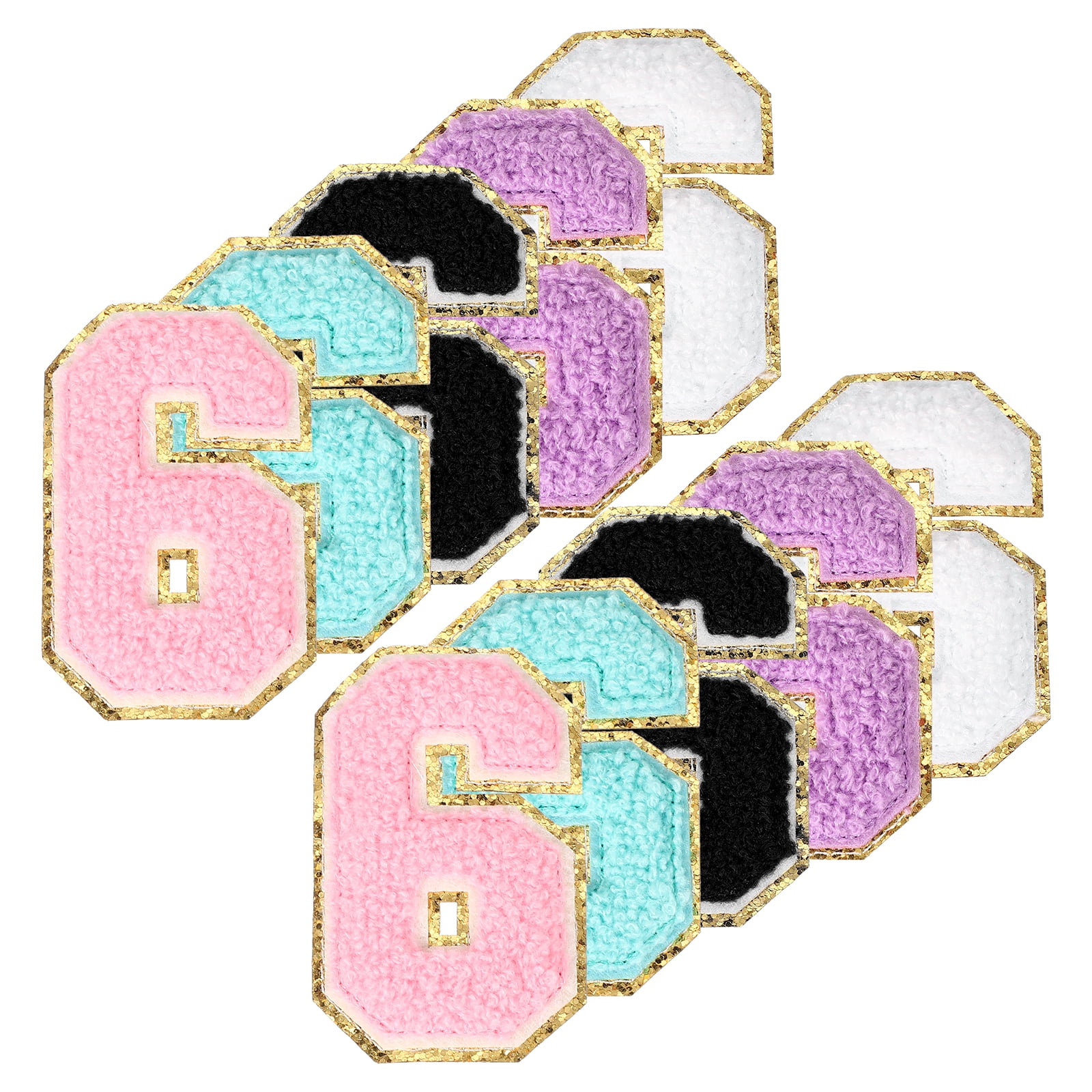 Uxcell Chenille Number Patches, 10 Pcs Iron on Number Patch, Number 6 ...
