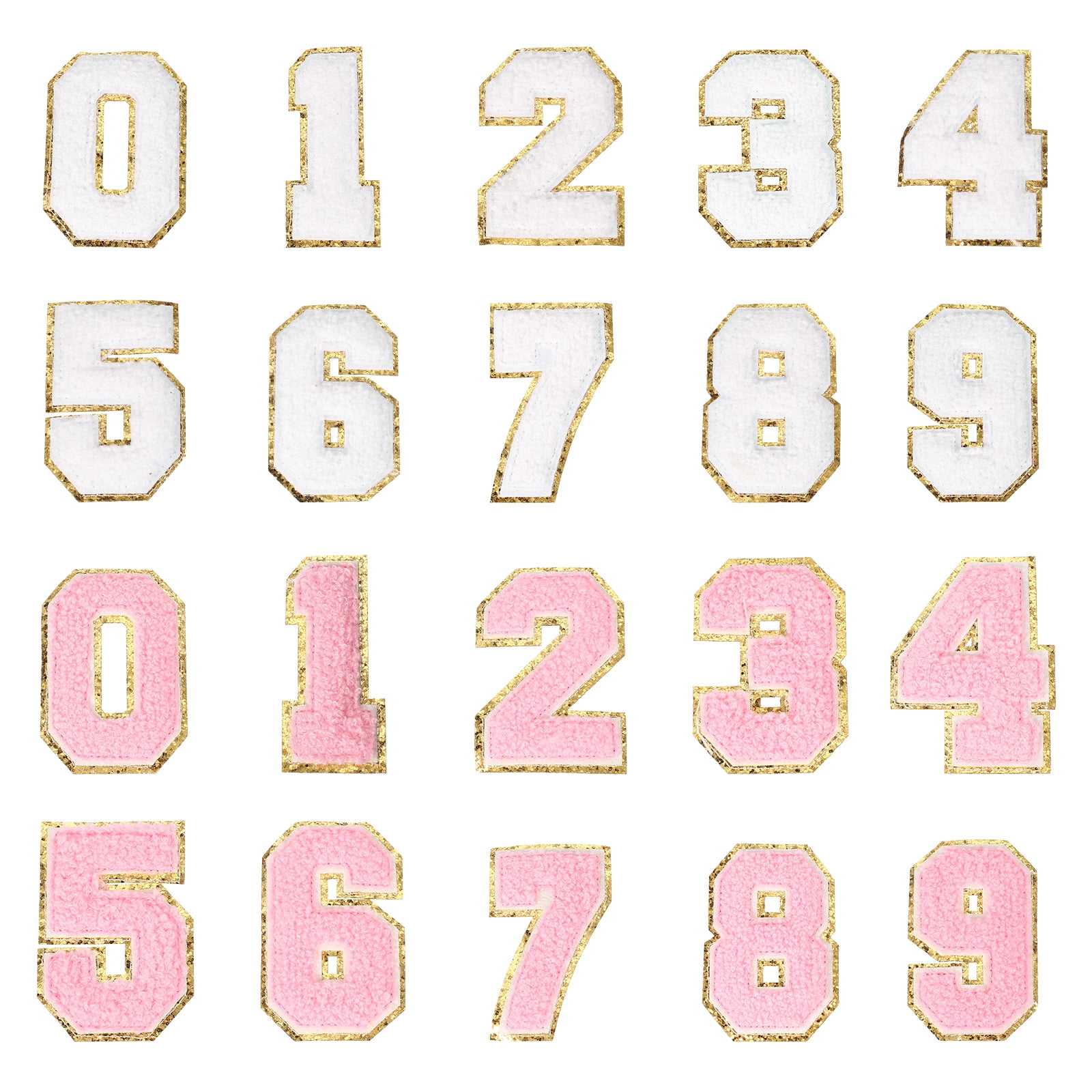 Uxcell Chenille Number Patches, 20 Pcs Iron on Number Patch, Number 0-9 ...