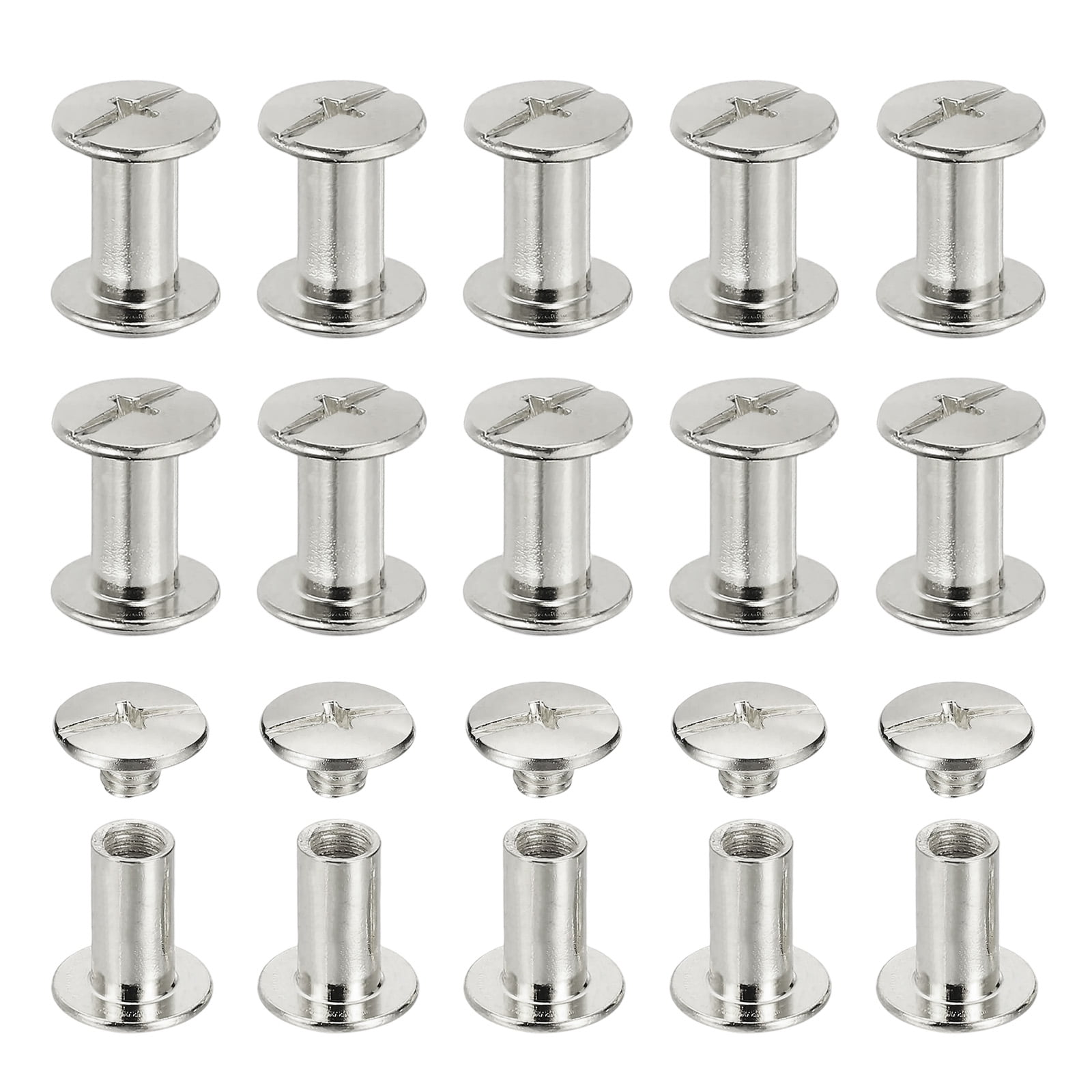 Uxcell Chicago Screws, 60set M5 x 10mm Carbon Steel Phillips Head Screw ...