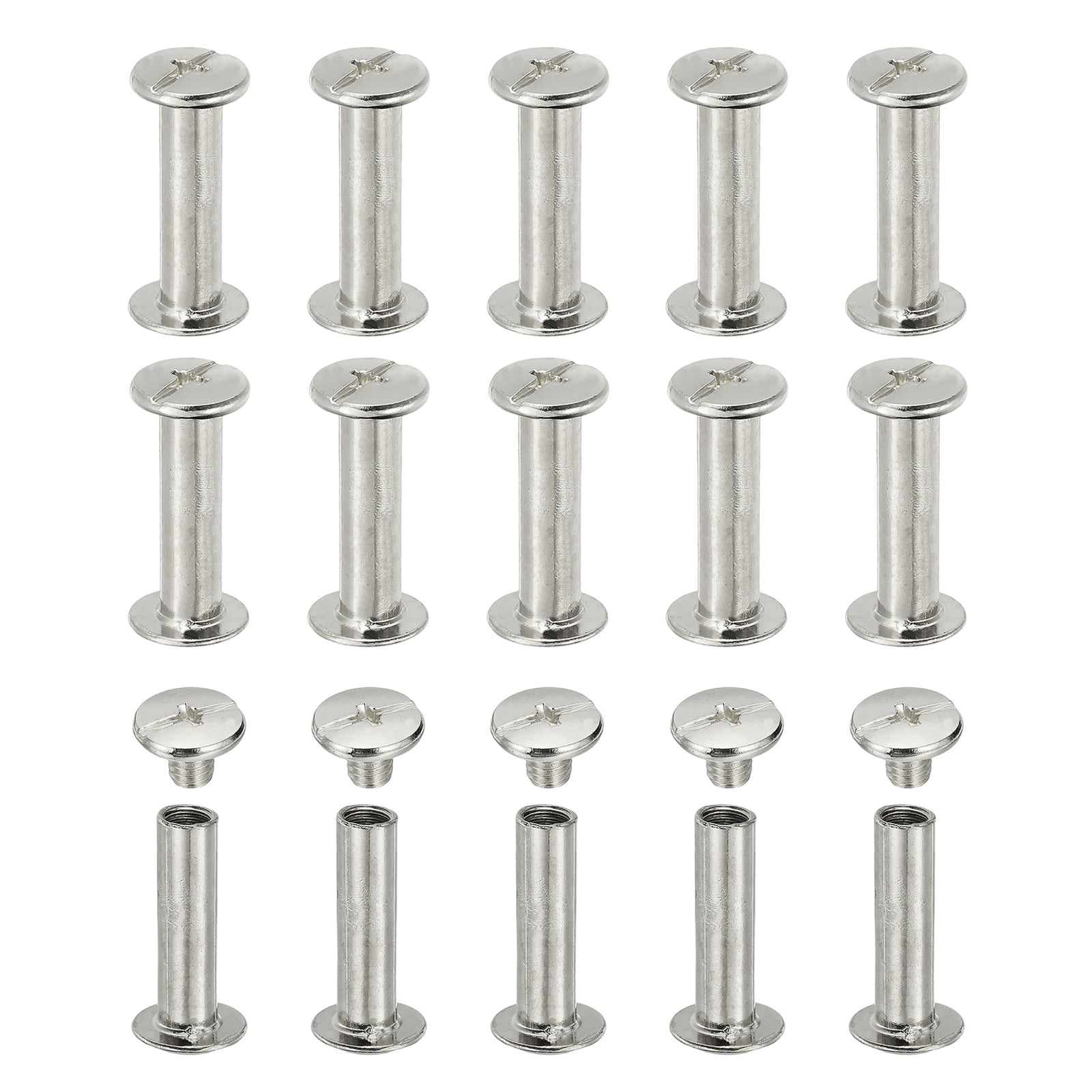 Uxcell Chicago Screws, 60set M5 x 18mm Carbon Steel Phillips Head Screw ...