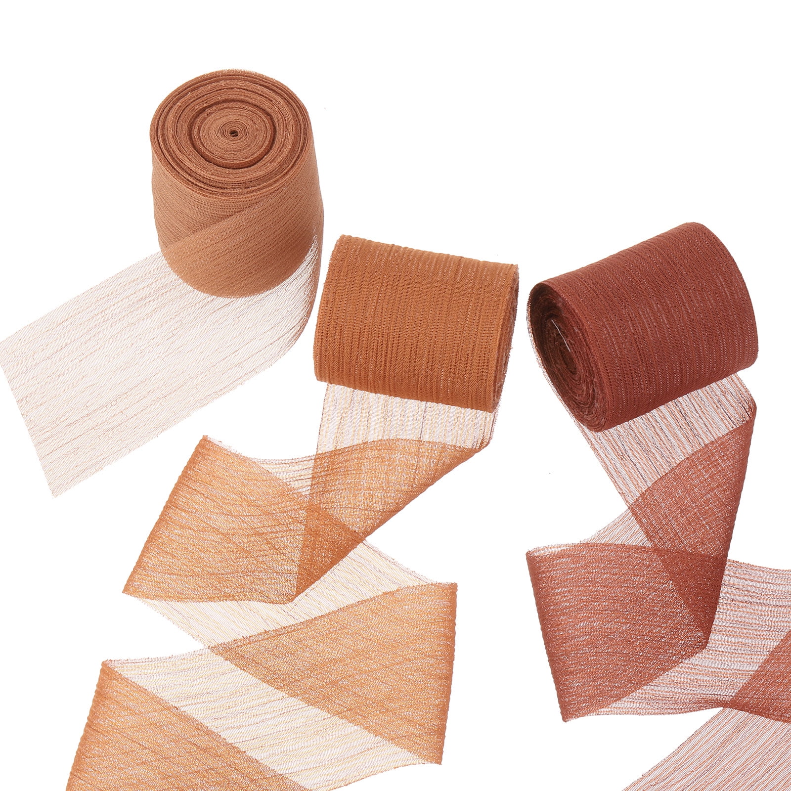 Uxcell Chiffon Crinkle Ribbon Shining Handmade Fabric Silk Ribbon for ...