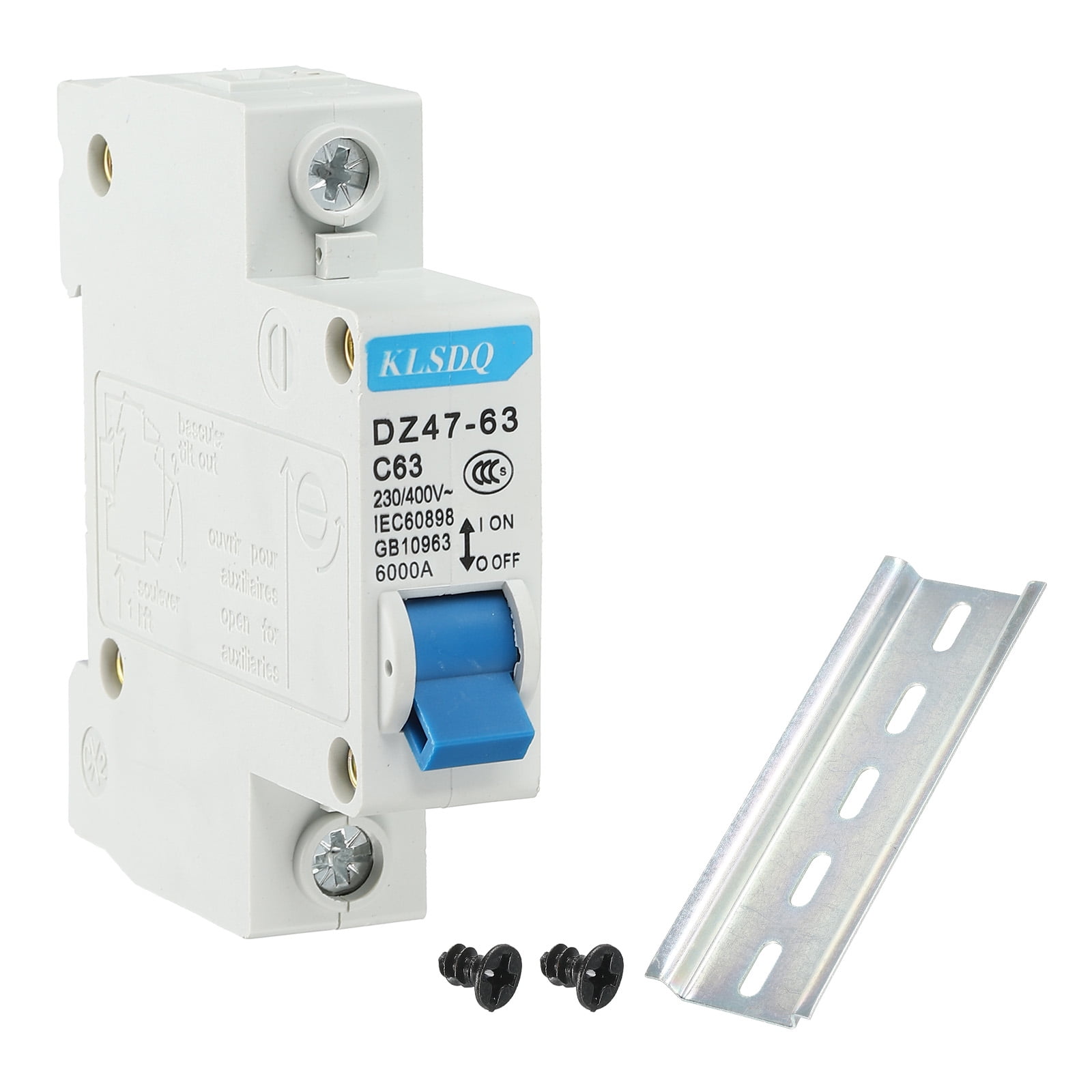 Uxcell Circuit Breaker Low Voltage AC 63A 230/400V 1 Pole DZ47-63 C63 - Walmart.com
