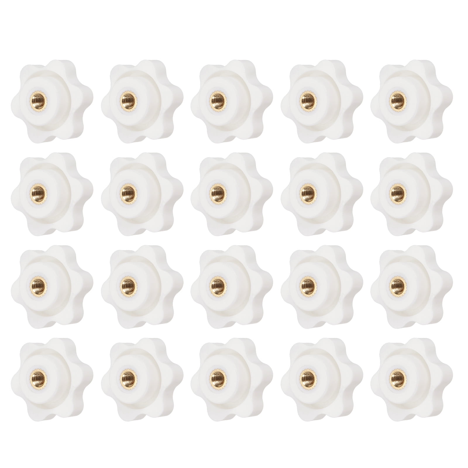 Uxcell Clamping Nuts Knob Plastic Screw-On Brass Star Knobs Knurled Female Threaded Hexagon Head ...