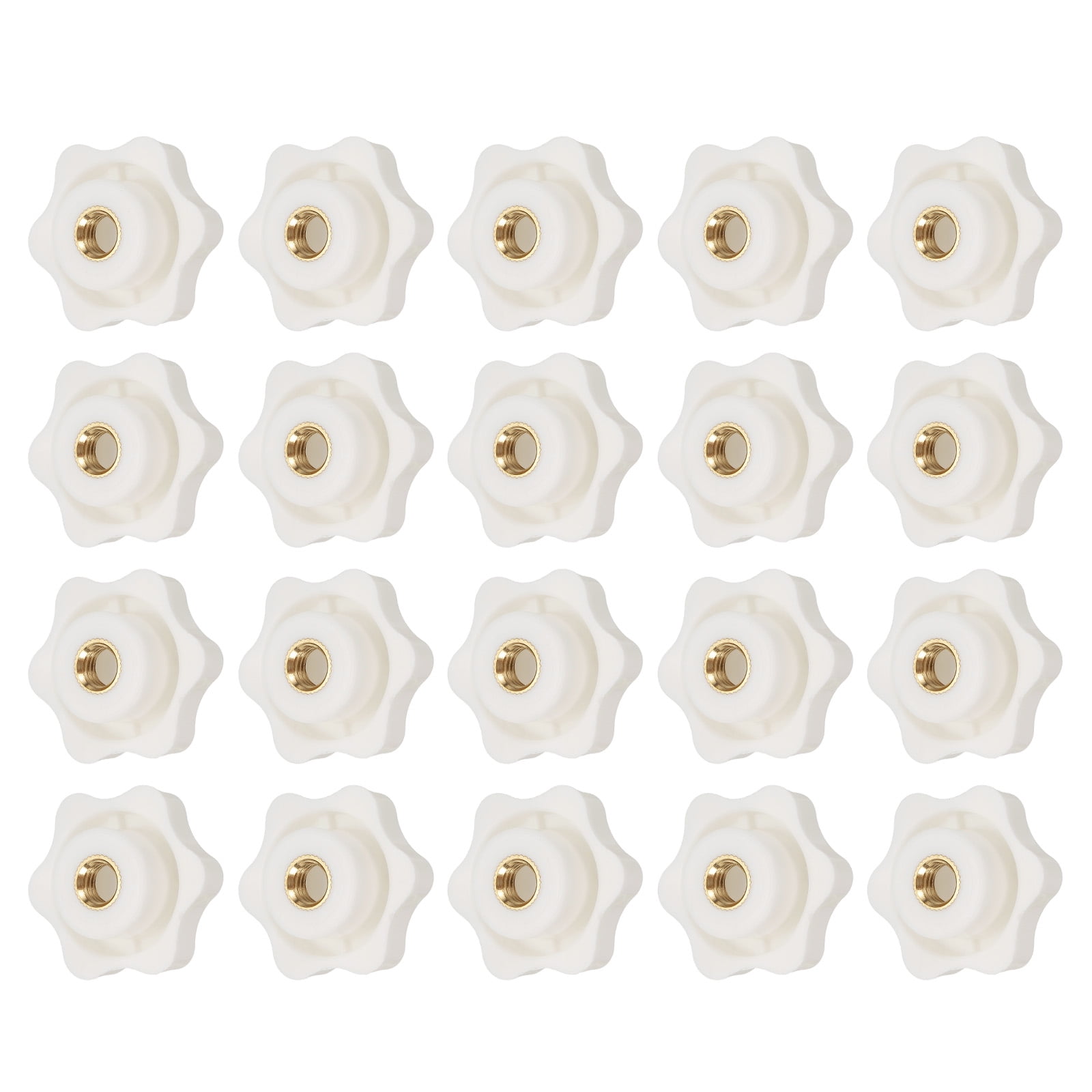 Uxcell Clamping Nuts Knob Plastic Screw-On Brass Star Knobs Knurled Female Threaded Hexagon Head ...