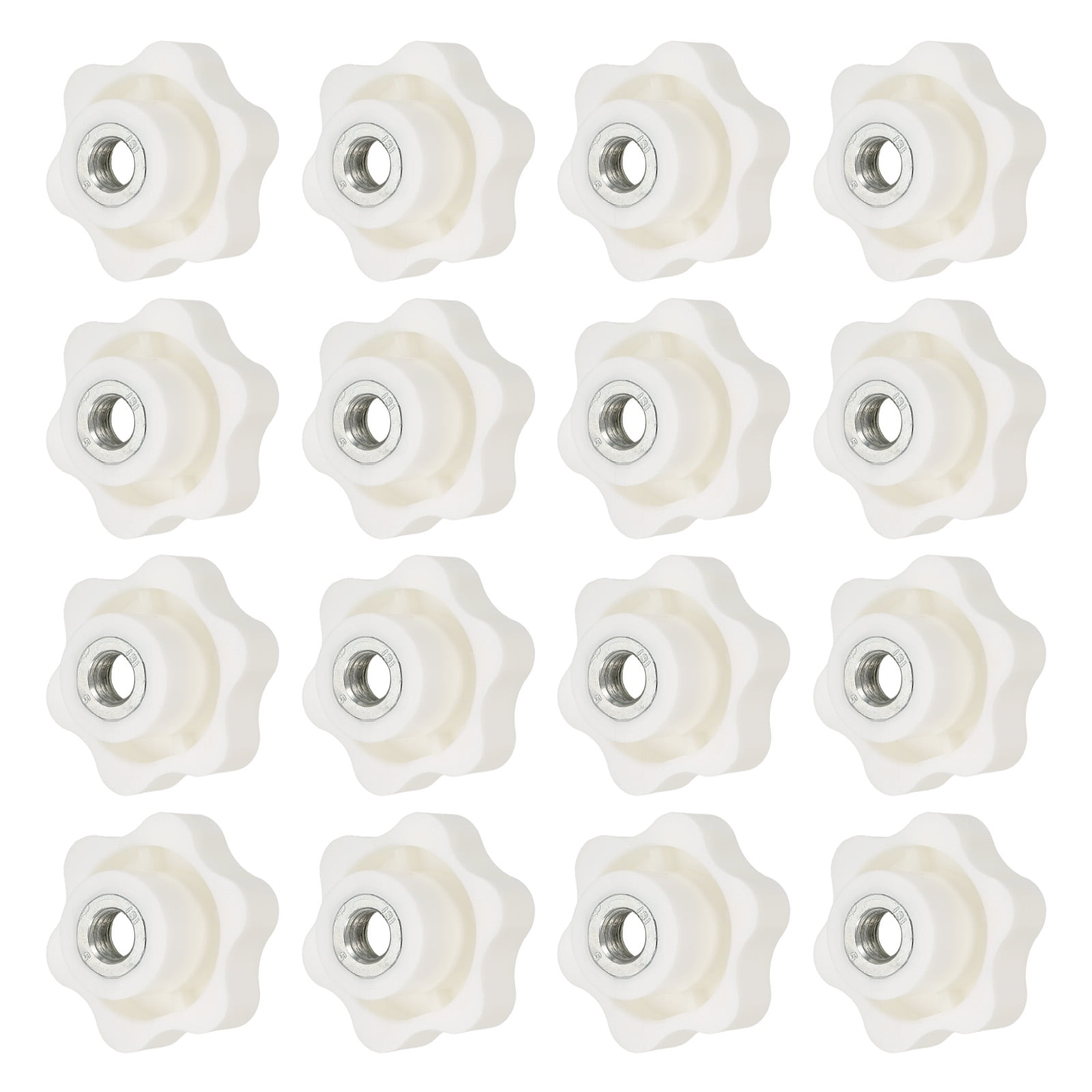 Uxcell Clamping Nuts Knob Plastic Screw-On Iron Star Knobs Knurled Female Threaded Hexagon Head ...