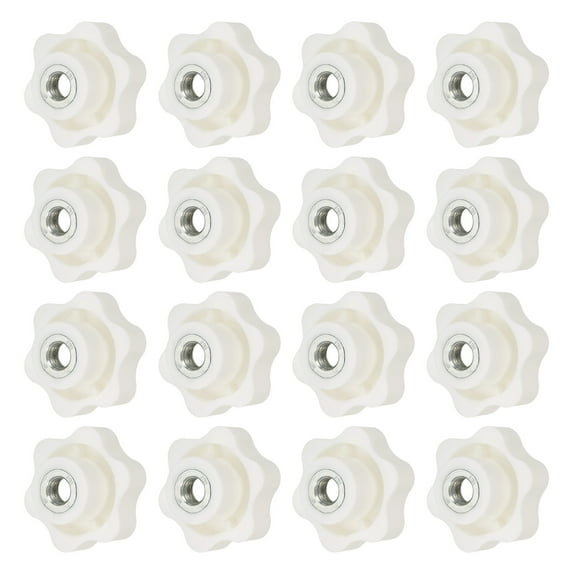 Uxcell Clamping Nuts Knob Plastic Screw-On Iron Star Knobs Knurled ...